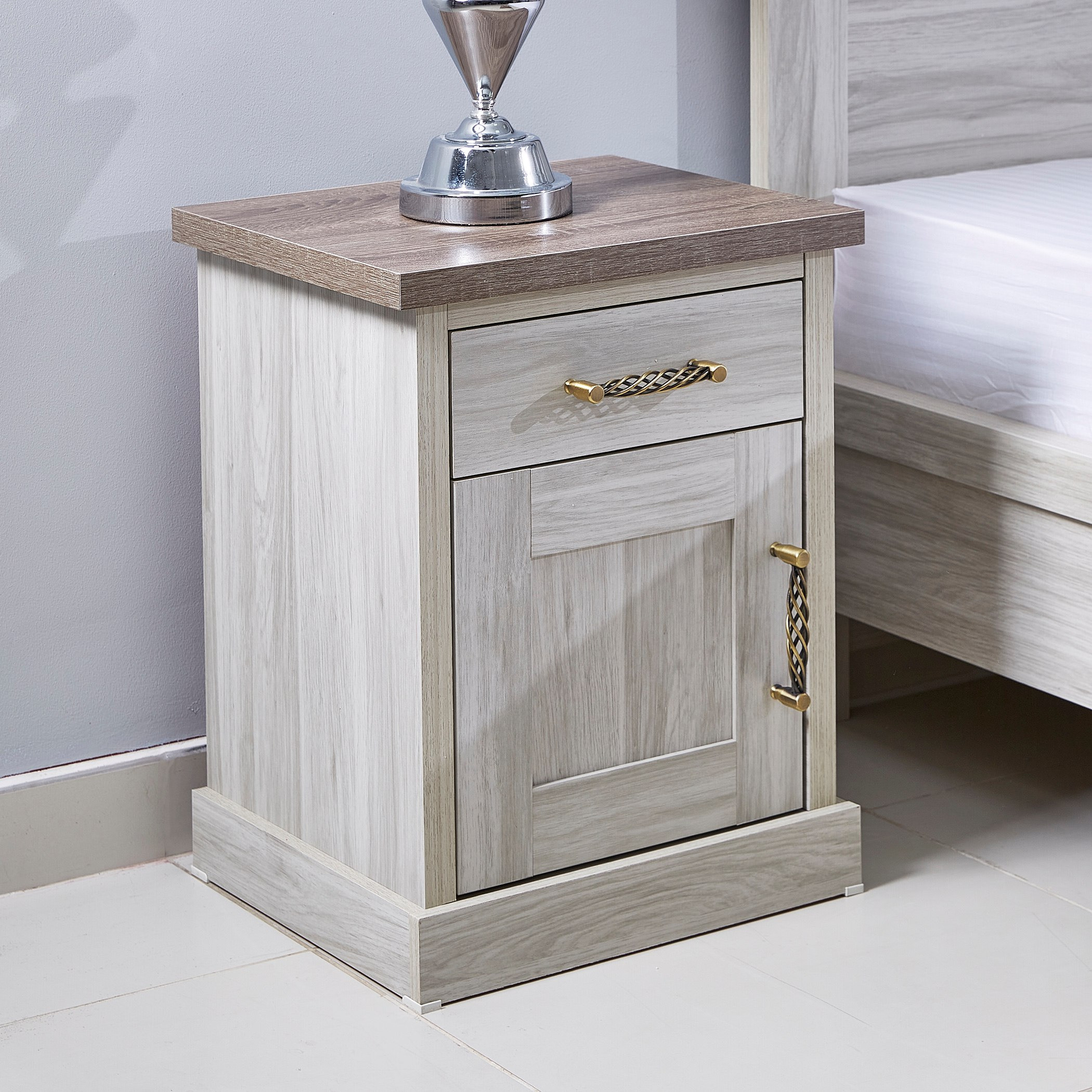 Buy Angelic Night Stand with Door and Drawer Online in UAE | Homebox