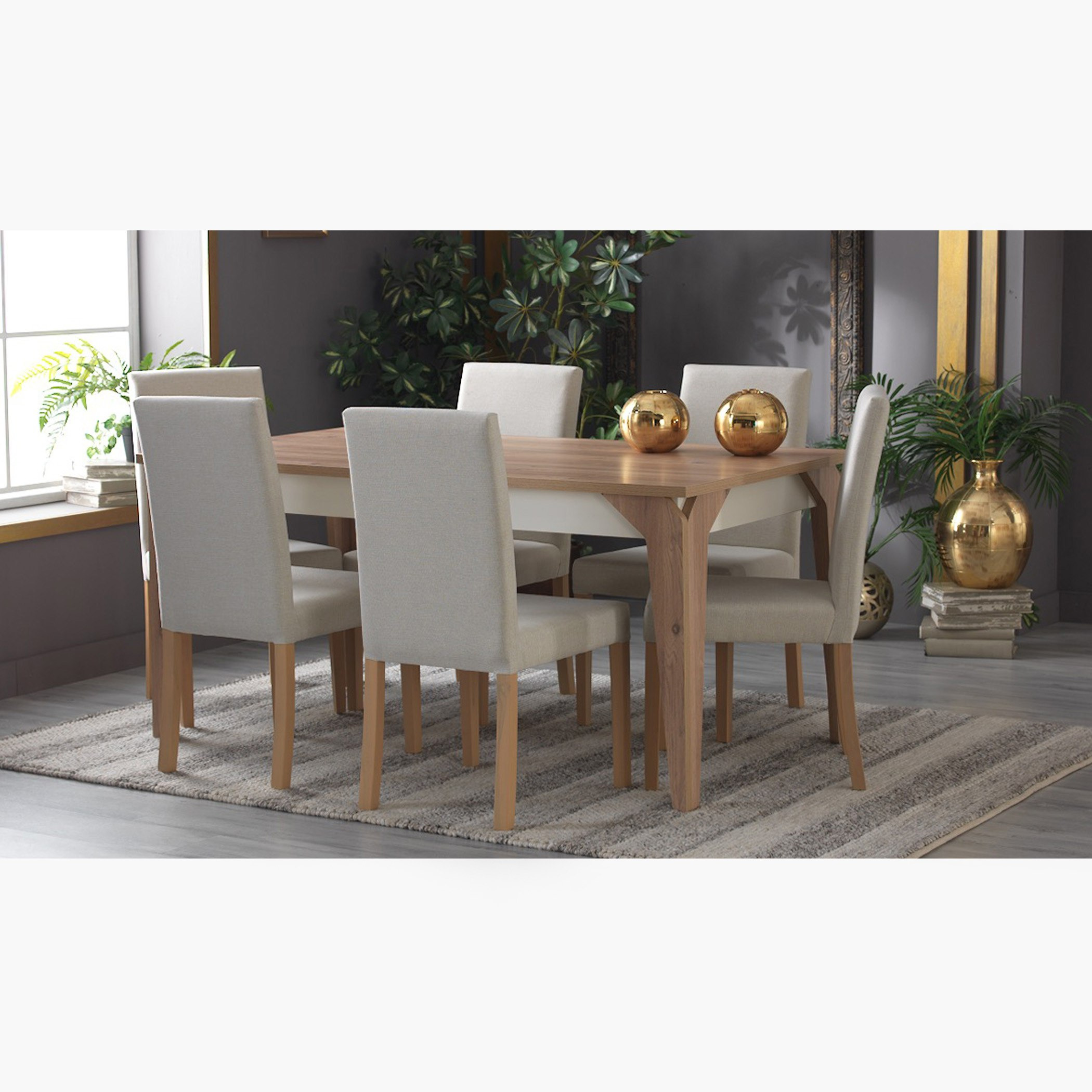 Buy Moonlight 6 Seater Dining Set Online in Bahrain Homebox