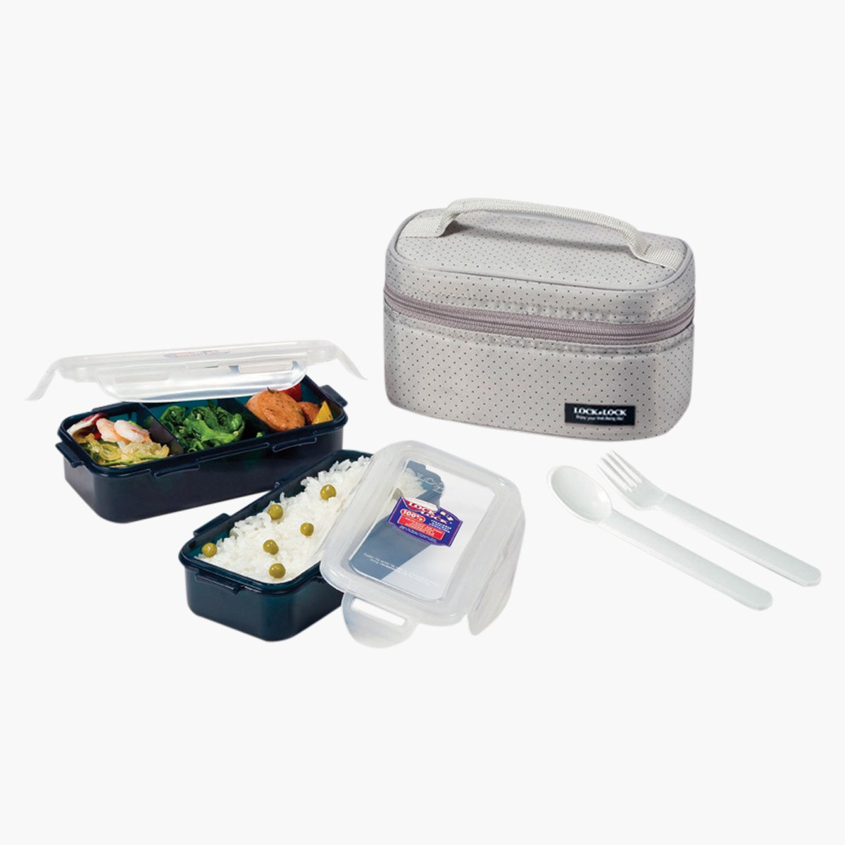 Buy Lock & Lock 6-Piece Lunch Box Set with Bag and Cutlery Set Online ...