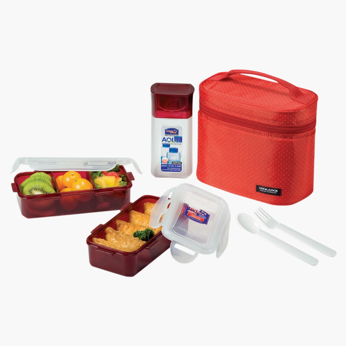 Buy Lock & Lock 6-Piece Lunch Box Set with Bag and Cutlery Set Online ...