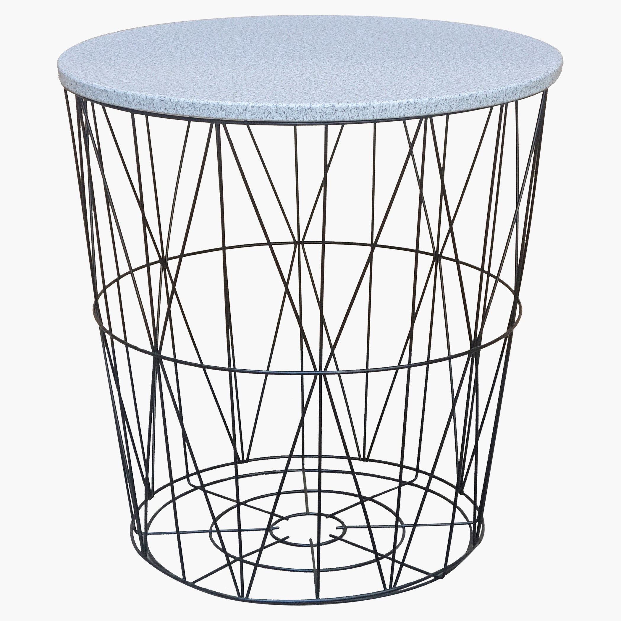 Buy Terazzo Side Table and Storage Basket Online in Qatar | Homebox