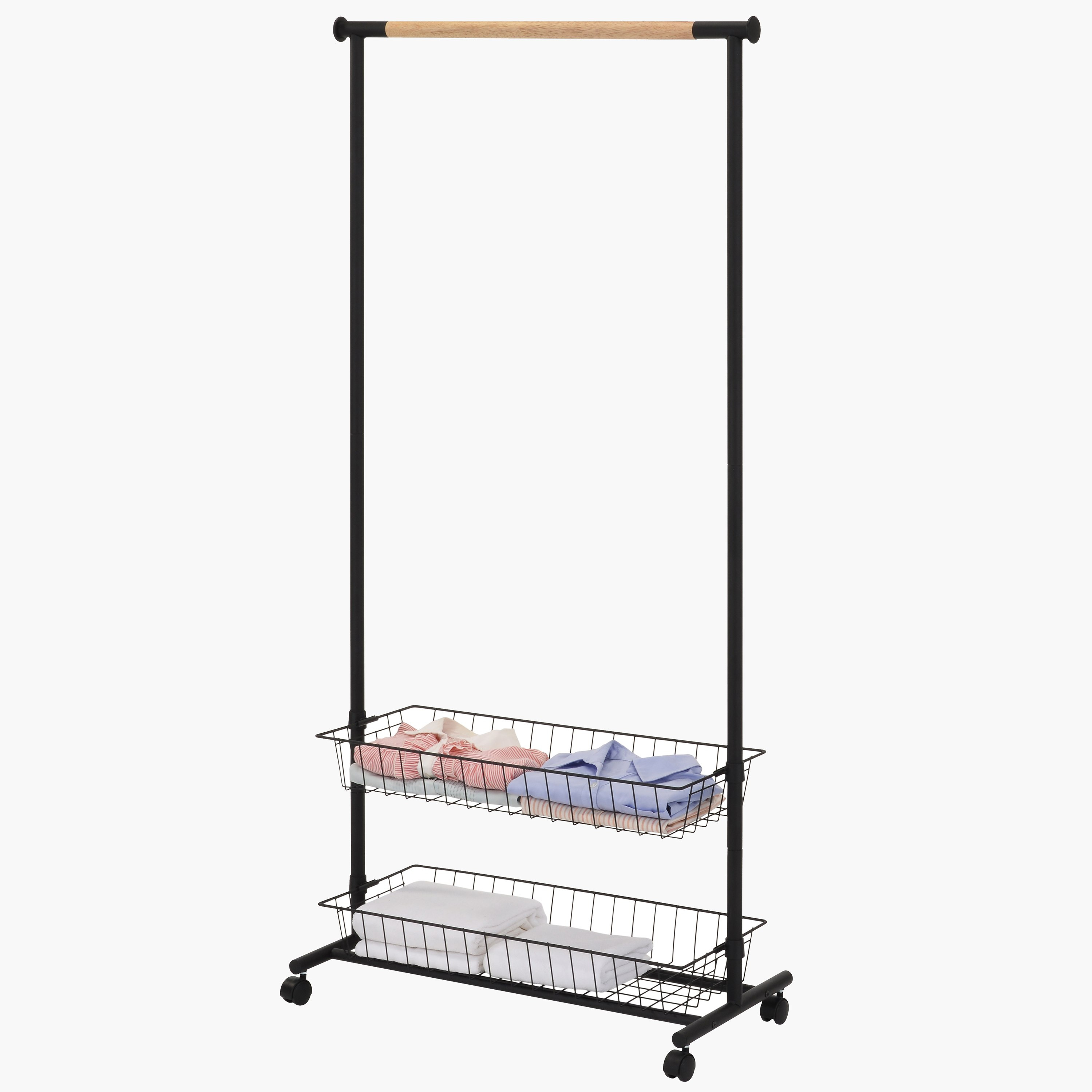 Buy Urban Cloth Hanger Trolley with 2-Baskets Online in UAE | Homebox