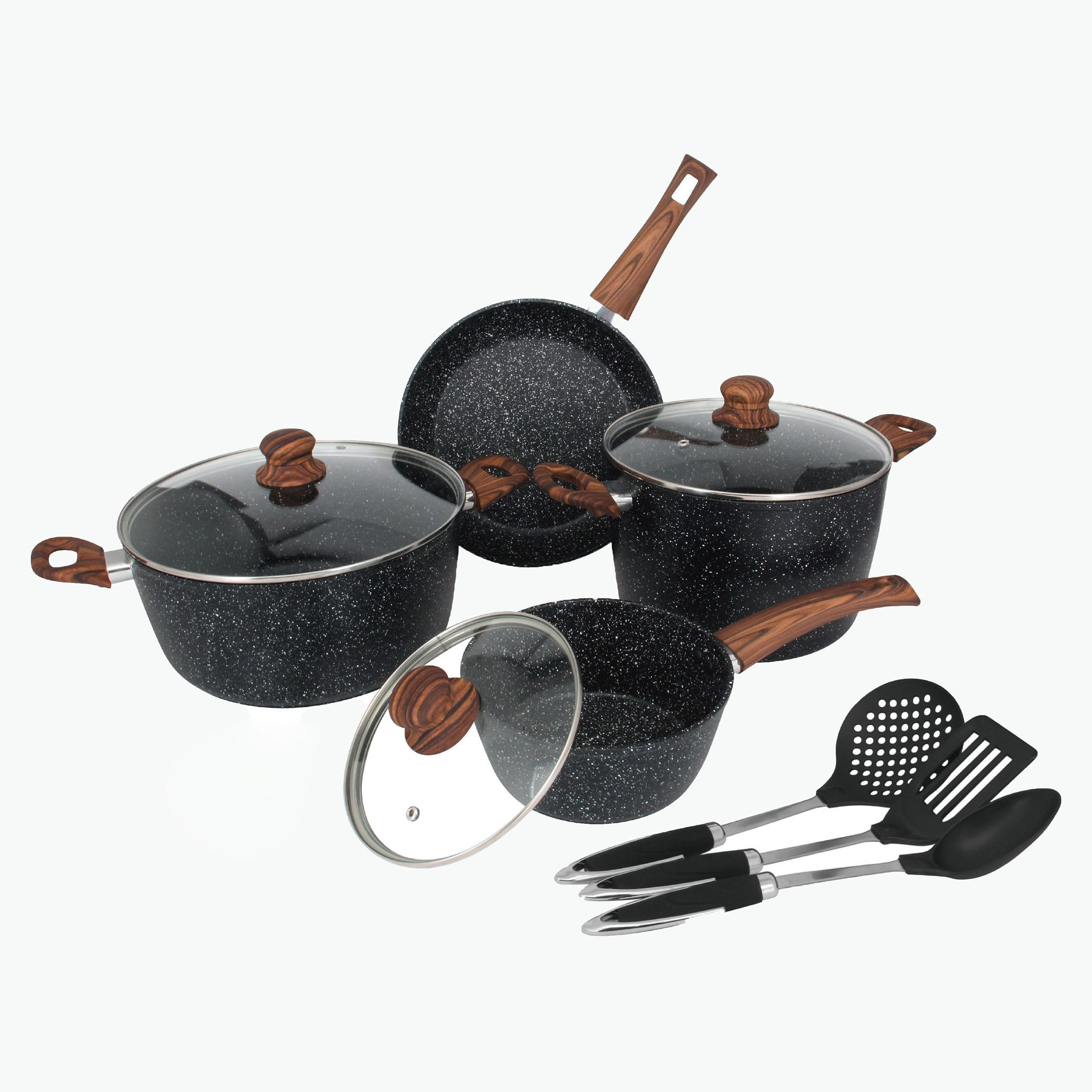 Buy La Cucina 10-Piece Marble Coated Aluminium Cookware Set Online in ...