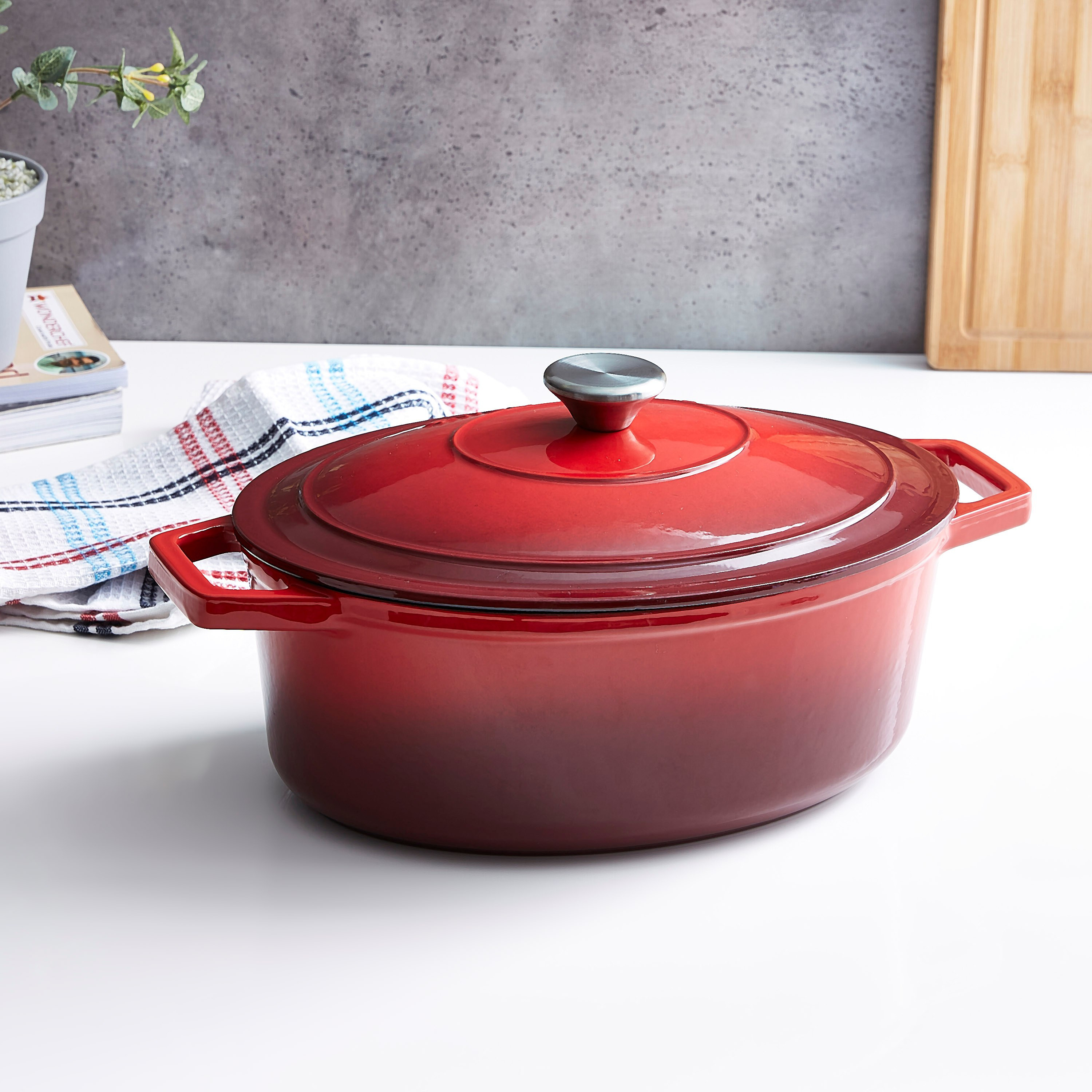 Buy Wonderchef Ferro Cast Iron Oval Casserole - 29 cm Online in Qatar ...