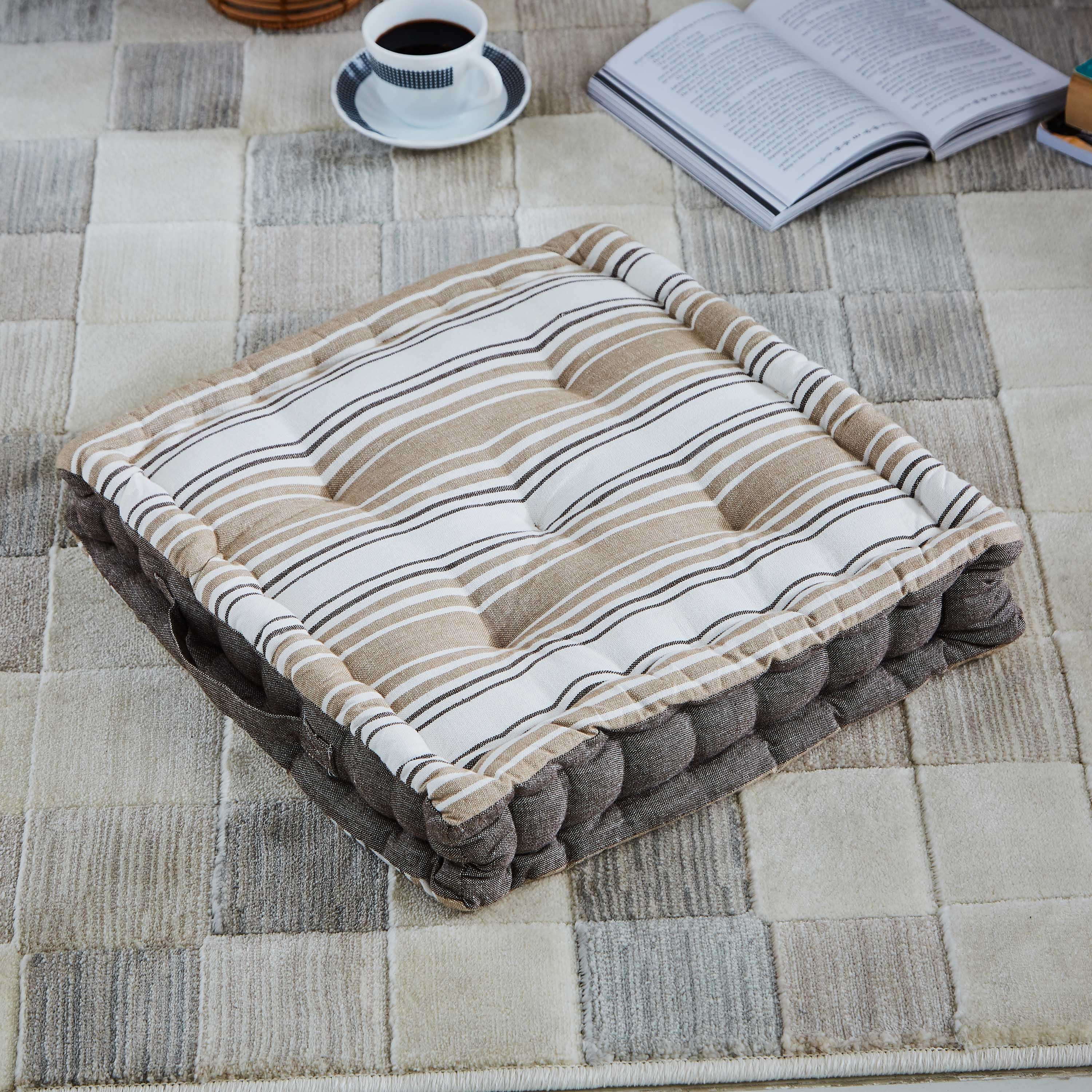 Buy Asher Yarn Dyed Cotton Floor Cushion - 40x40 cm Online in UAE | Homebox