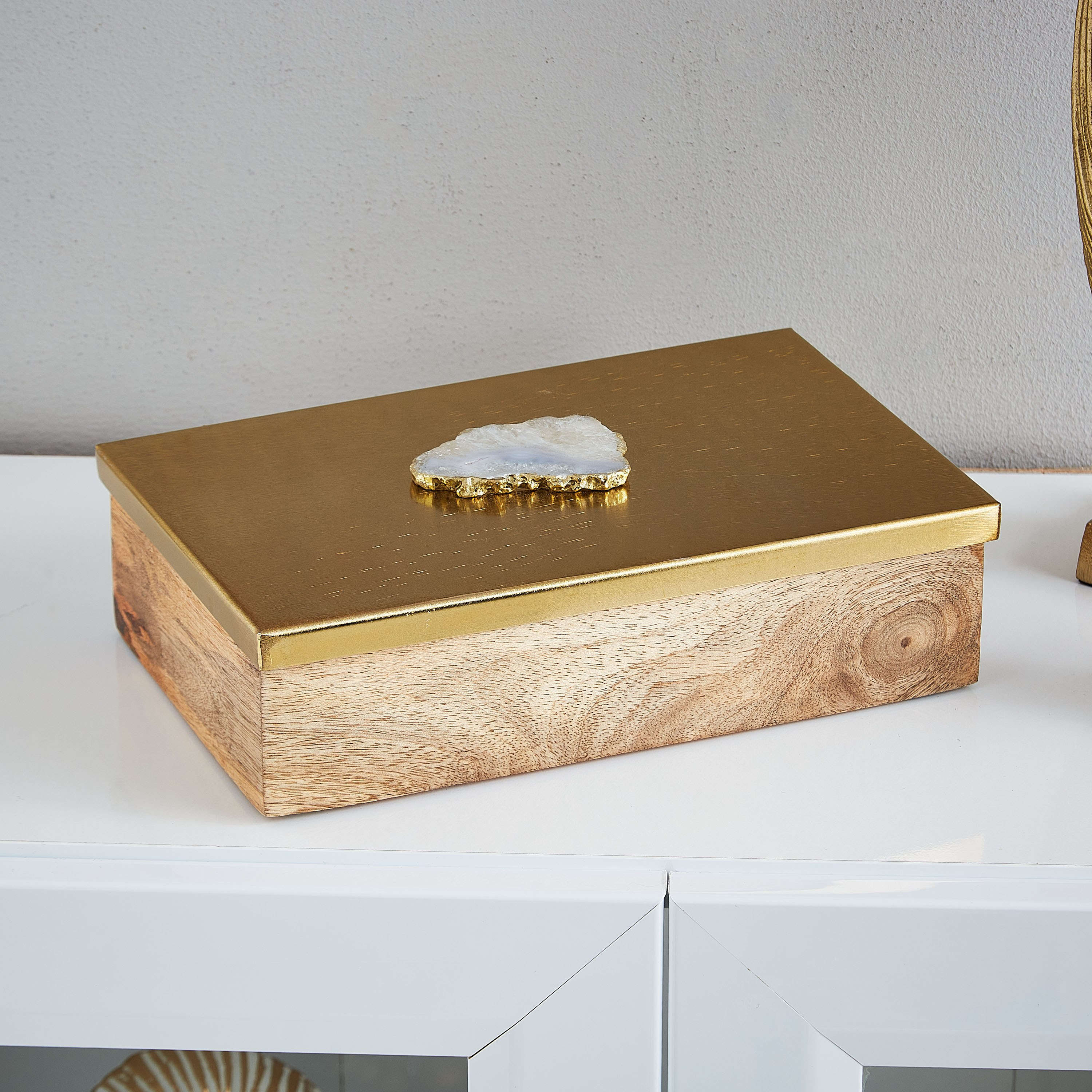 Buy Inaara Wood Agate Box - 25x14x7 cm Online in UAE | Homebox