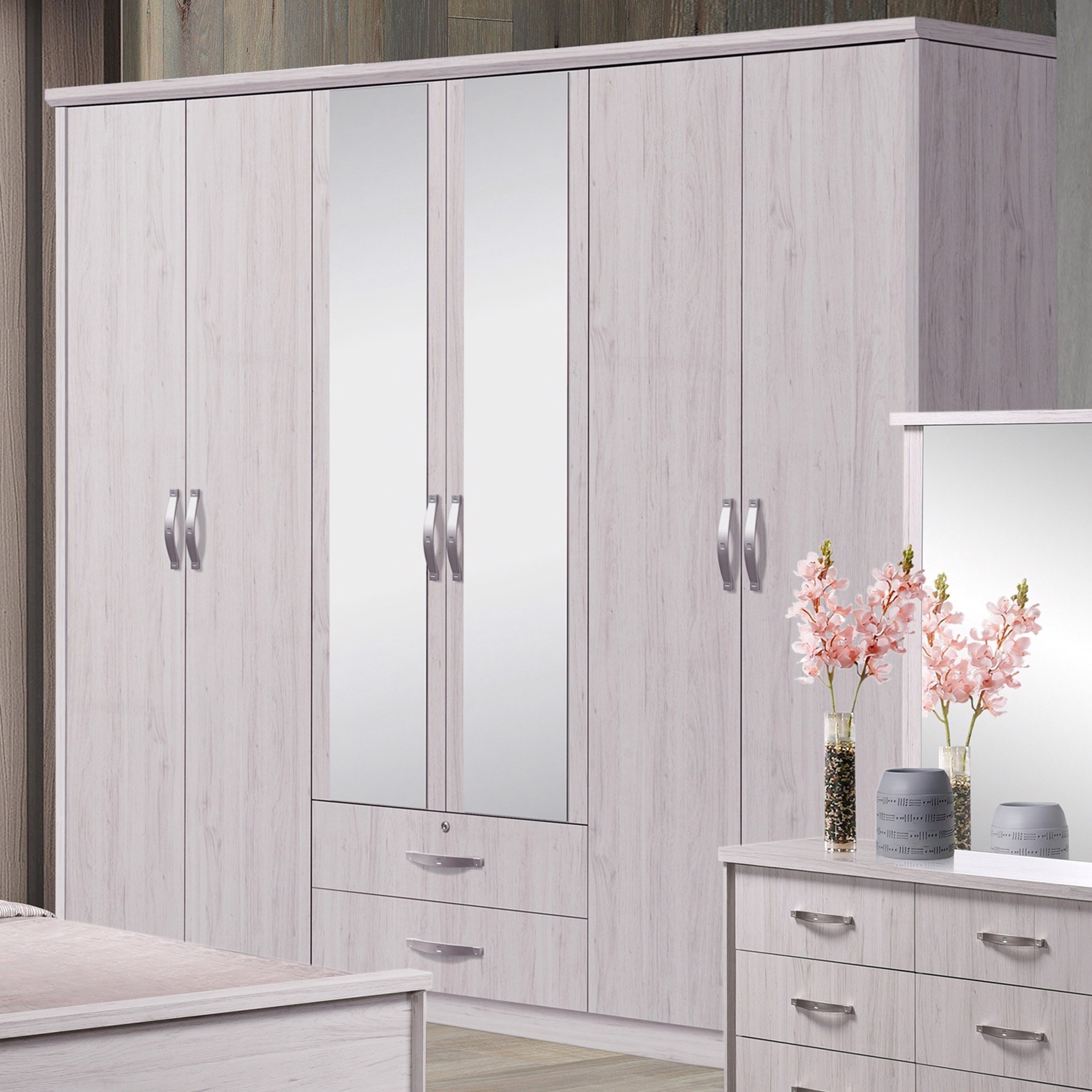 Shop Mondo 6-Door Wardrobe with 2 Mirrors Online | Homebox Saudi