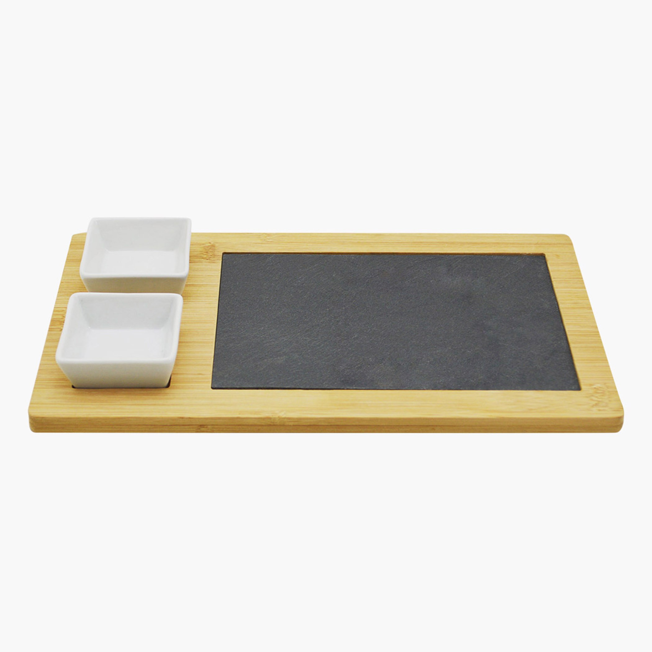 Buy Feast Serving Slate With Bamboo Tray - Set of 4 Online in UAE | Homebox