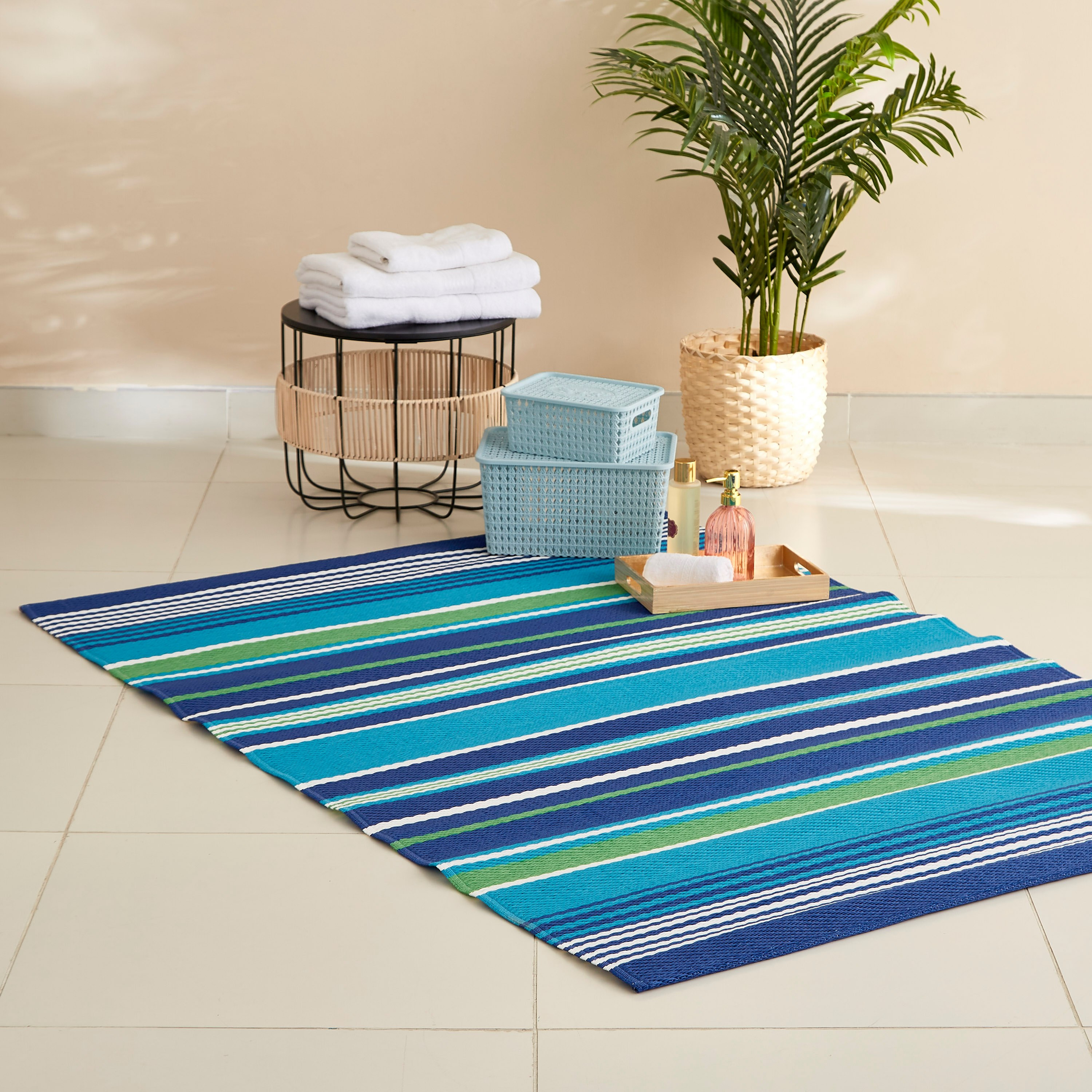 Buy Arlo Stripes Outdoor Indoor Mat- 120x180 cm Online in KSA | Homebox