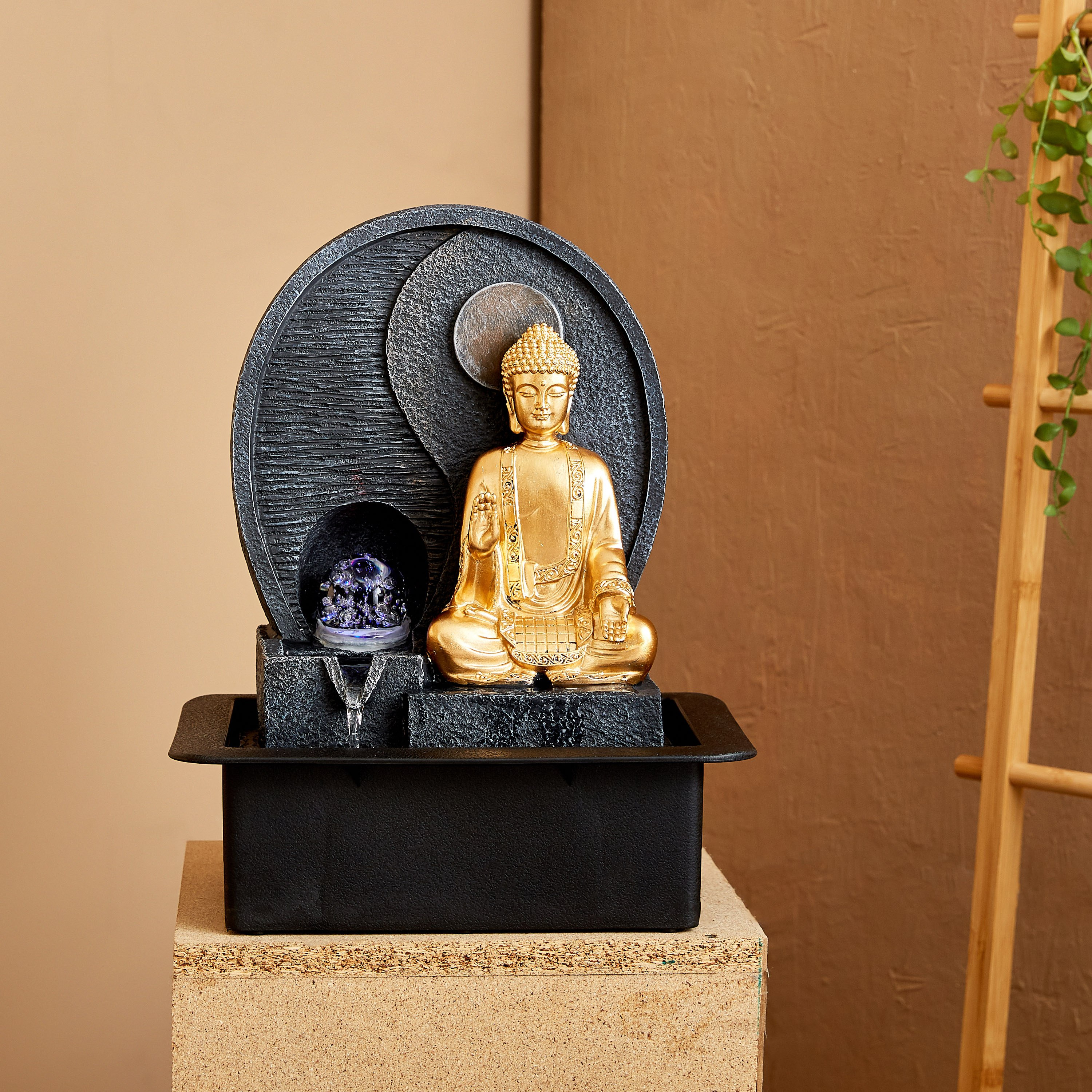 Shop Buddha Large Fountain with Rolling Crystal Ball and Light Online ...