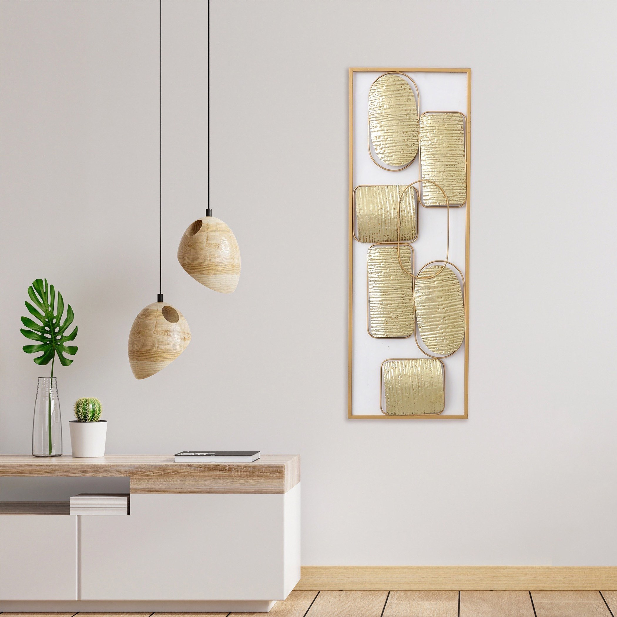 Buy Percy Rectangular Cluster Metal Wall Art - 31x3x90 cm Online in KSA ...