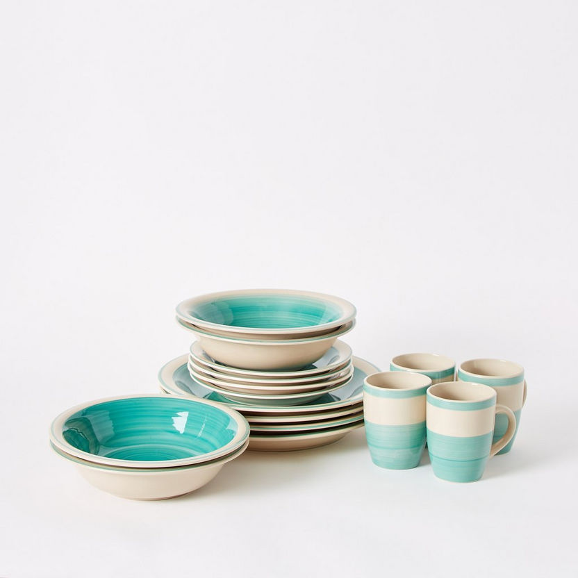 Buy Mora Hand Drawn 16 Piece Stoneware Dinner Set Online In Uae Homebox