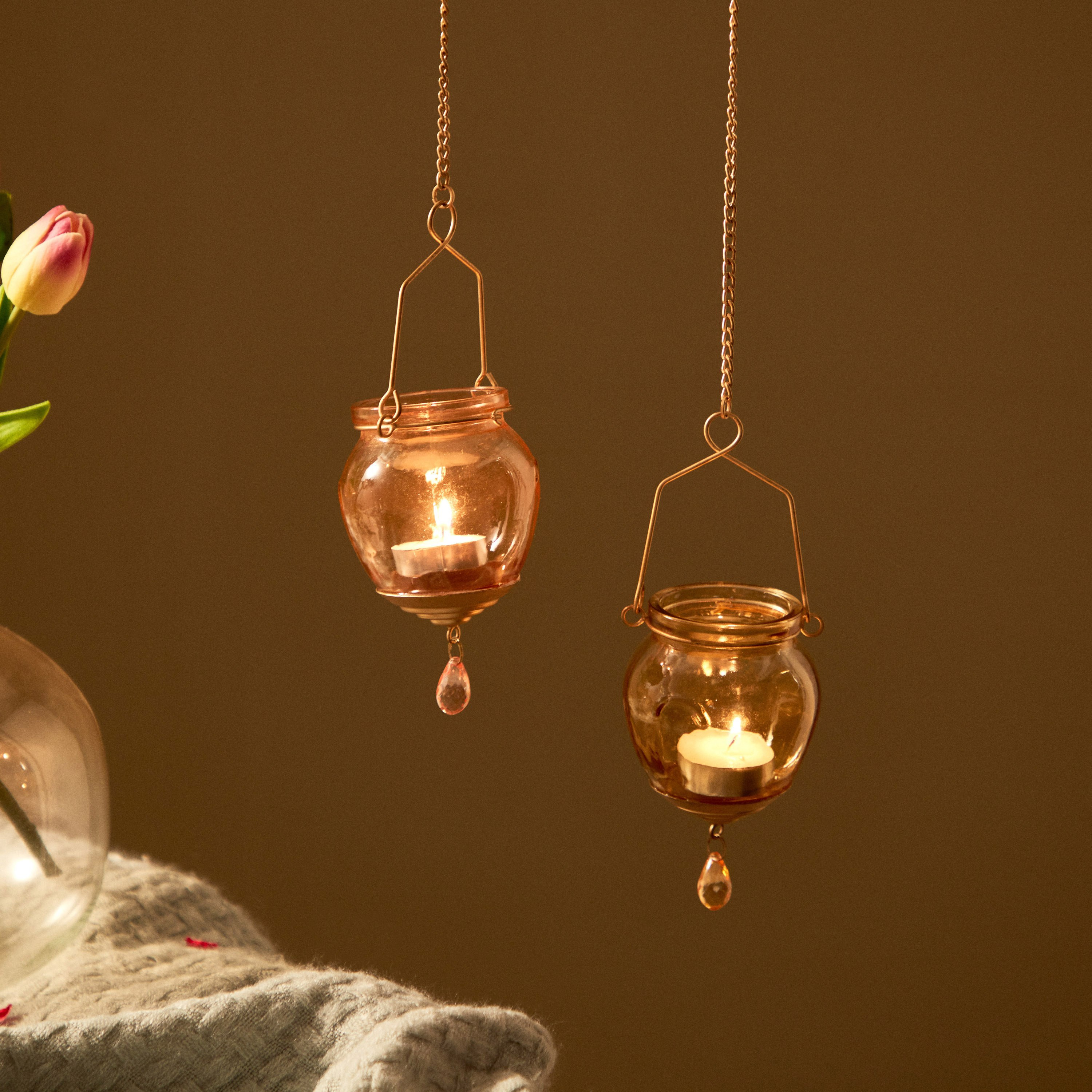 Buy Luminous 2-Piece Hanging Matki Votive Set - 8x8x38 cm Online in KSA ...