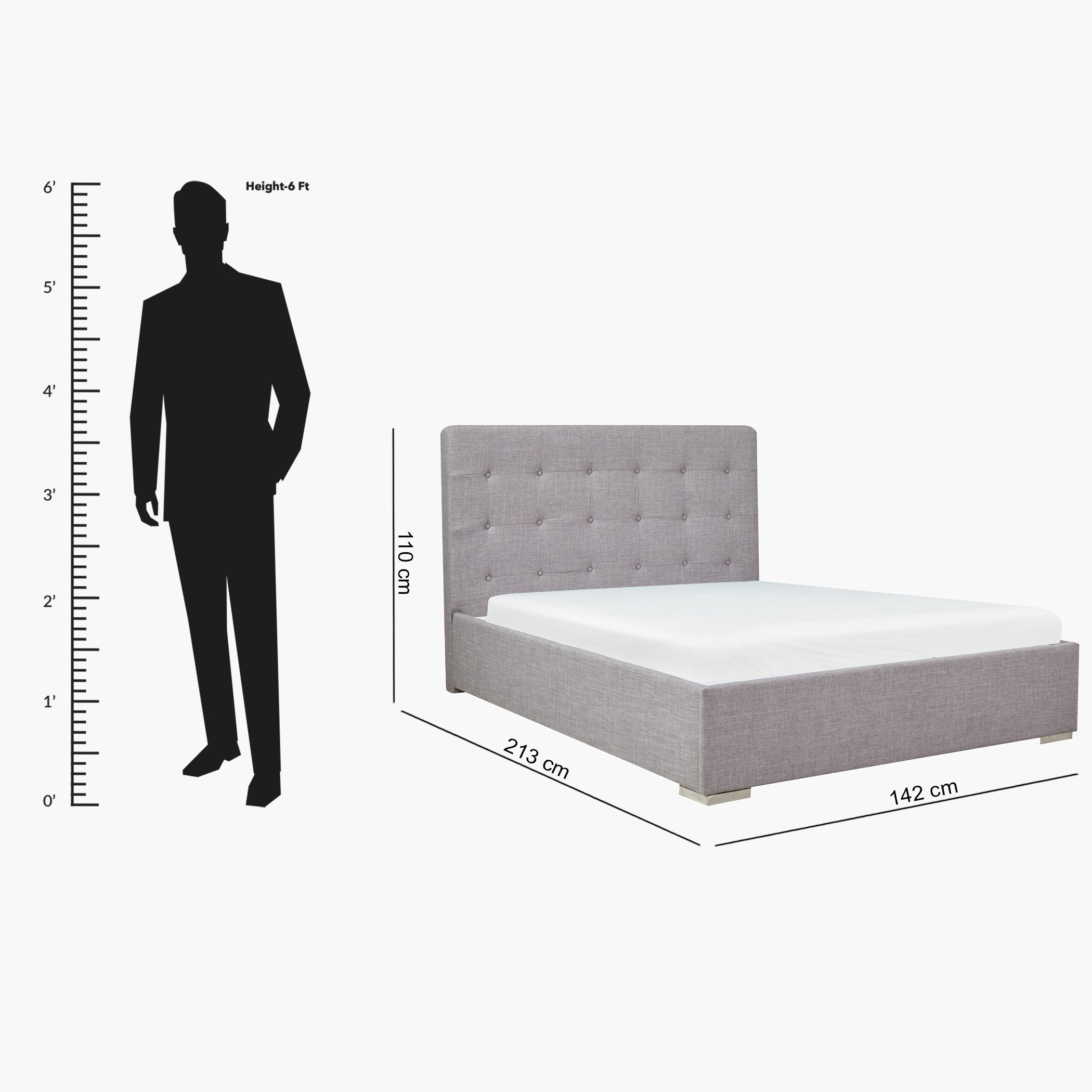 Oakland Queen Bed 140x200 cm