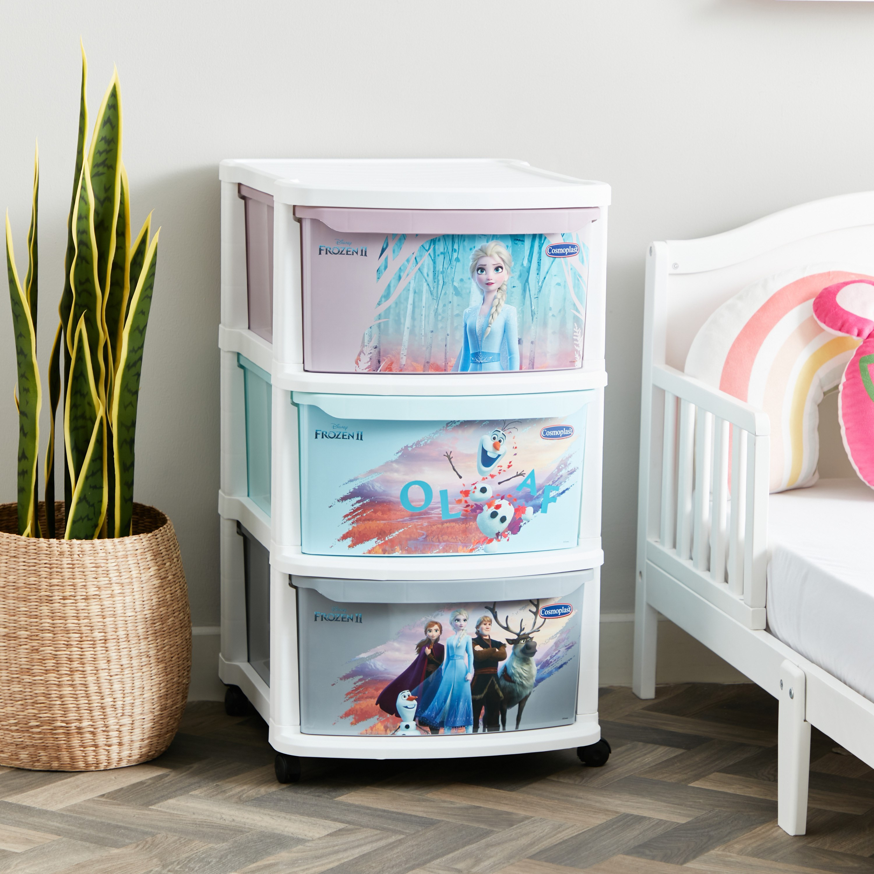 Buy Frozen 3-Drawer Multipurpose Kids Storage Cabinet with Wheels ...