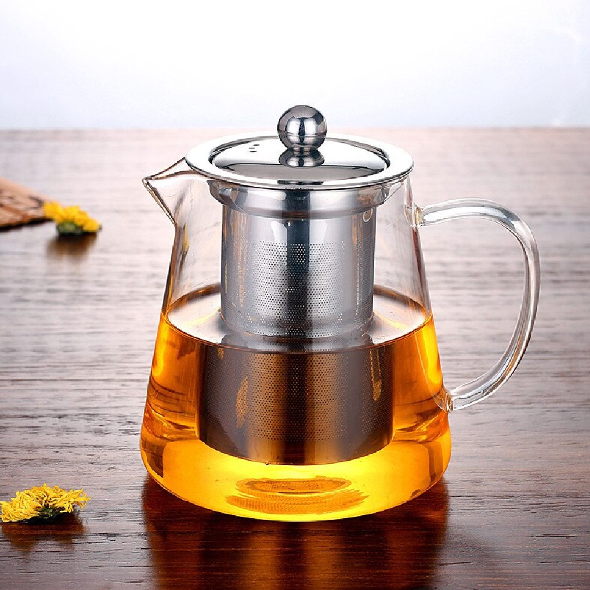 Buy Zen Conical Glass Teapot with Stainless Steel Infuser - 950 ml ...