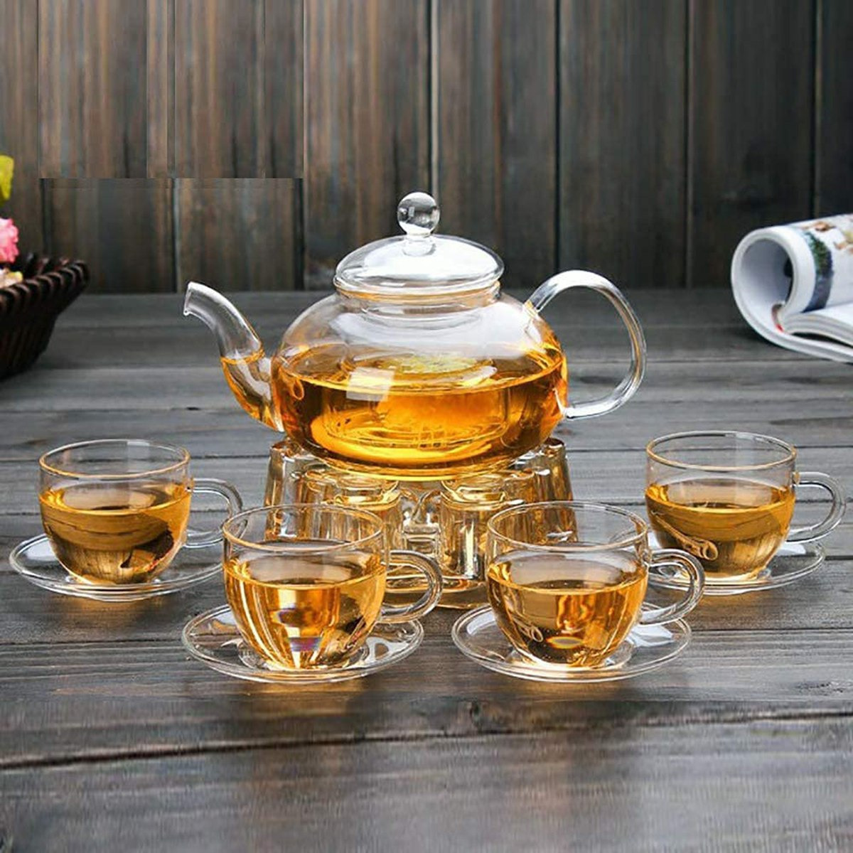Shop Zen 10-Piece Borosilicate Glass Tea Set Online | Max UAE