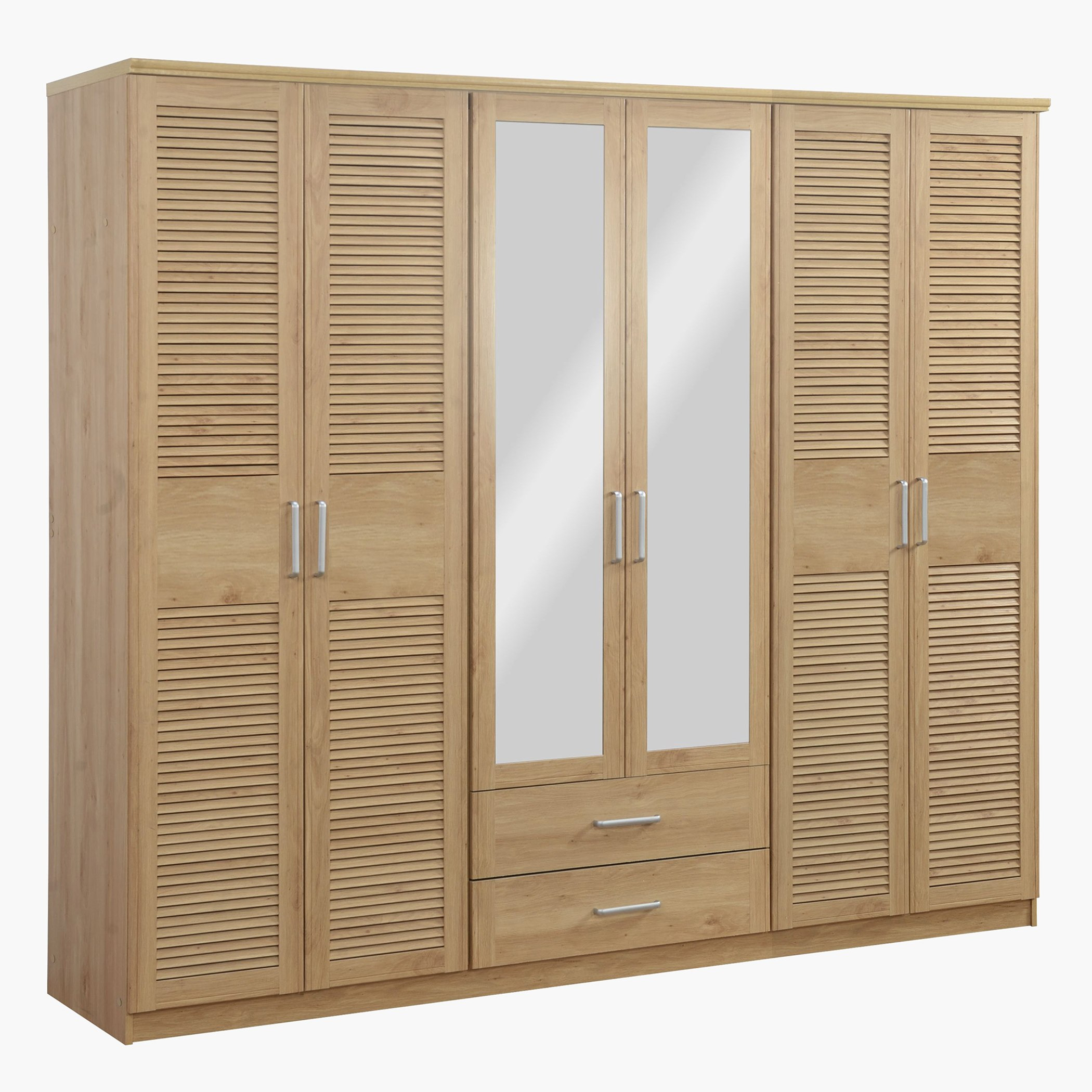 Bane 6 Door Wardrobe with 2 Mirrors and 2 Drawers