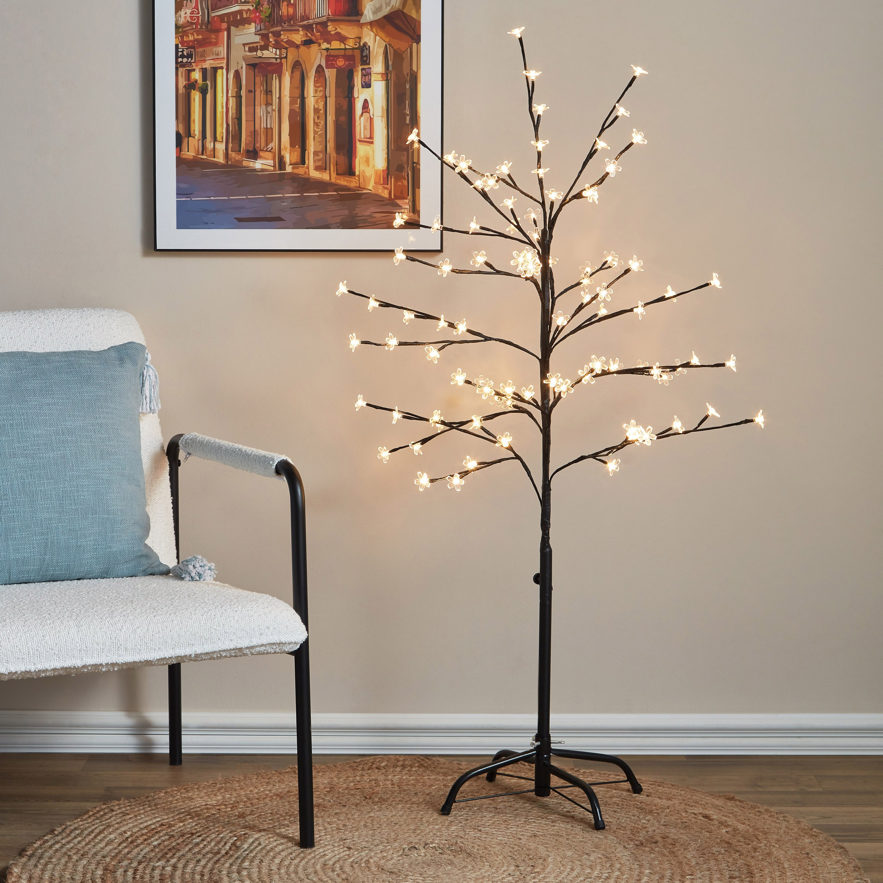 Buy Kat Decorative Tree with 96 LED Lights - 120 cm Online in UAE | Homebox