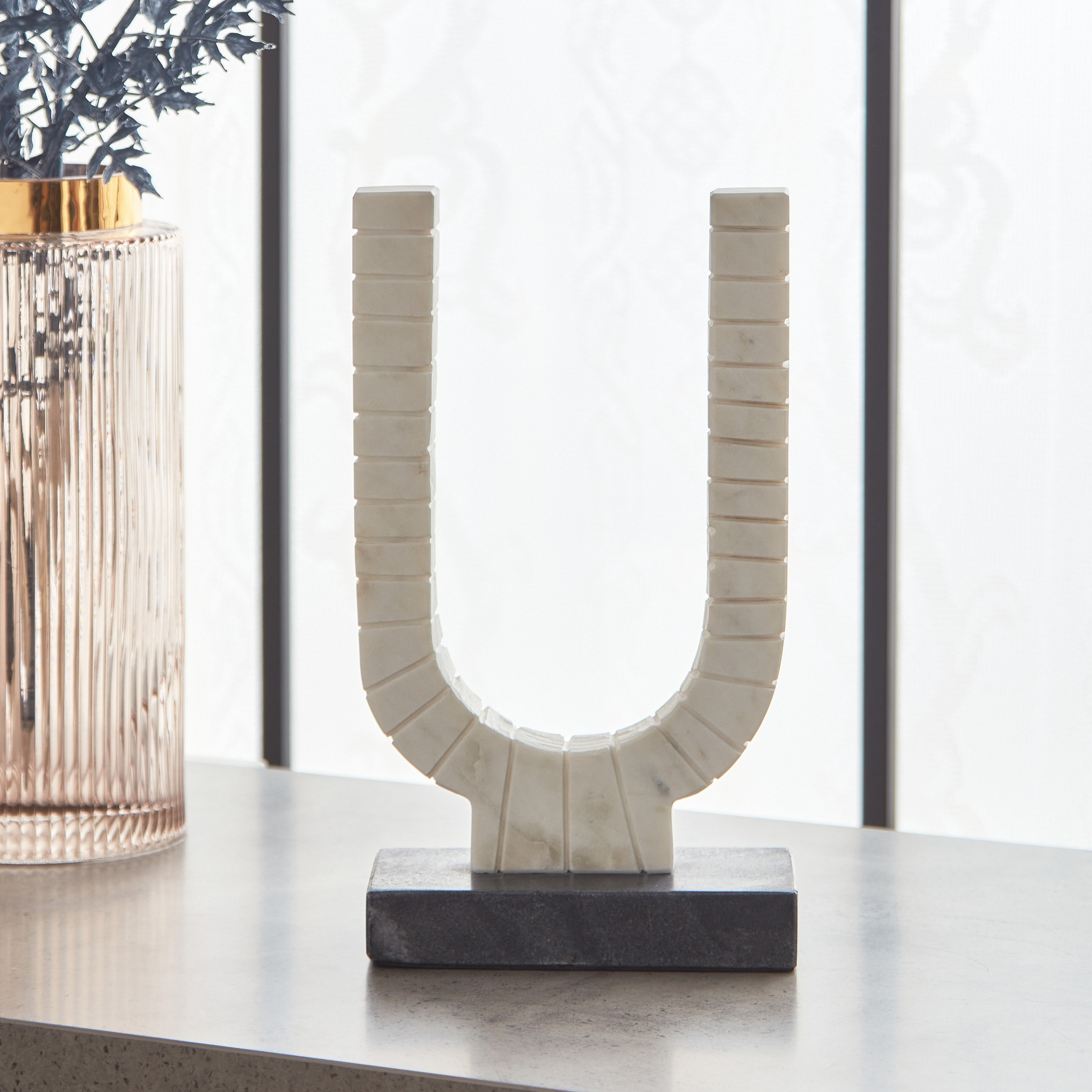 Buy Liv Marble Angular Modern Decorative Accent with Base - 15x7.5x26 ...