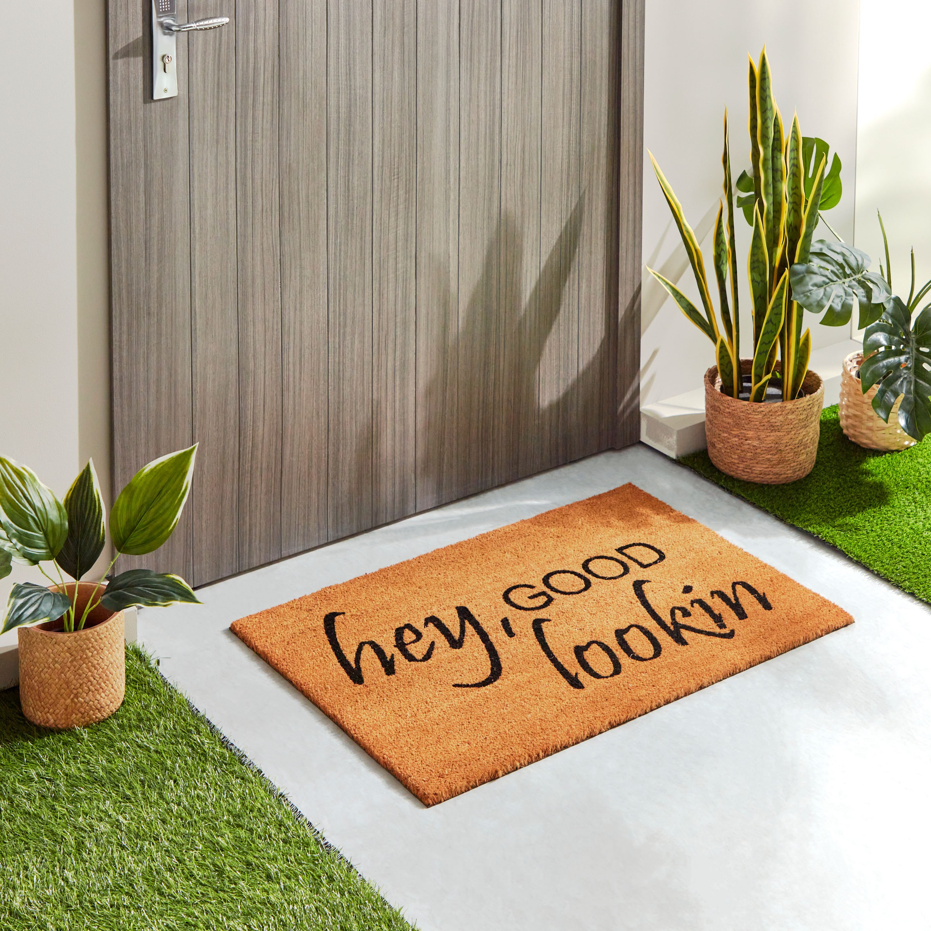 Buy Hey Good Lookin Print Coir Doormat with PVC Back - 60x90 cm Online ...