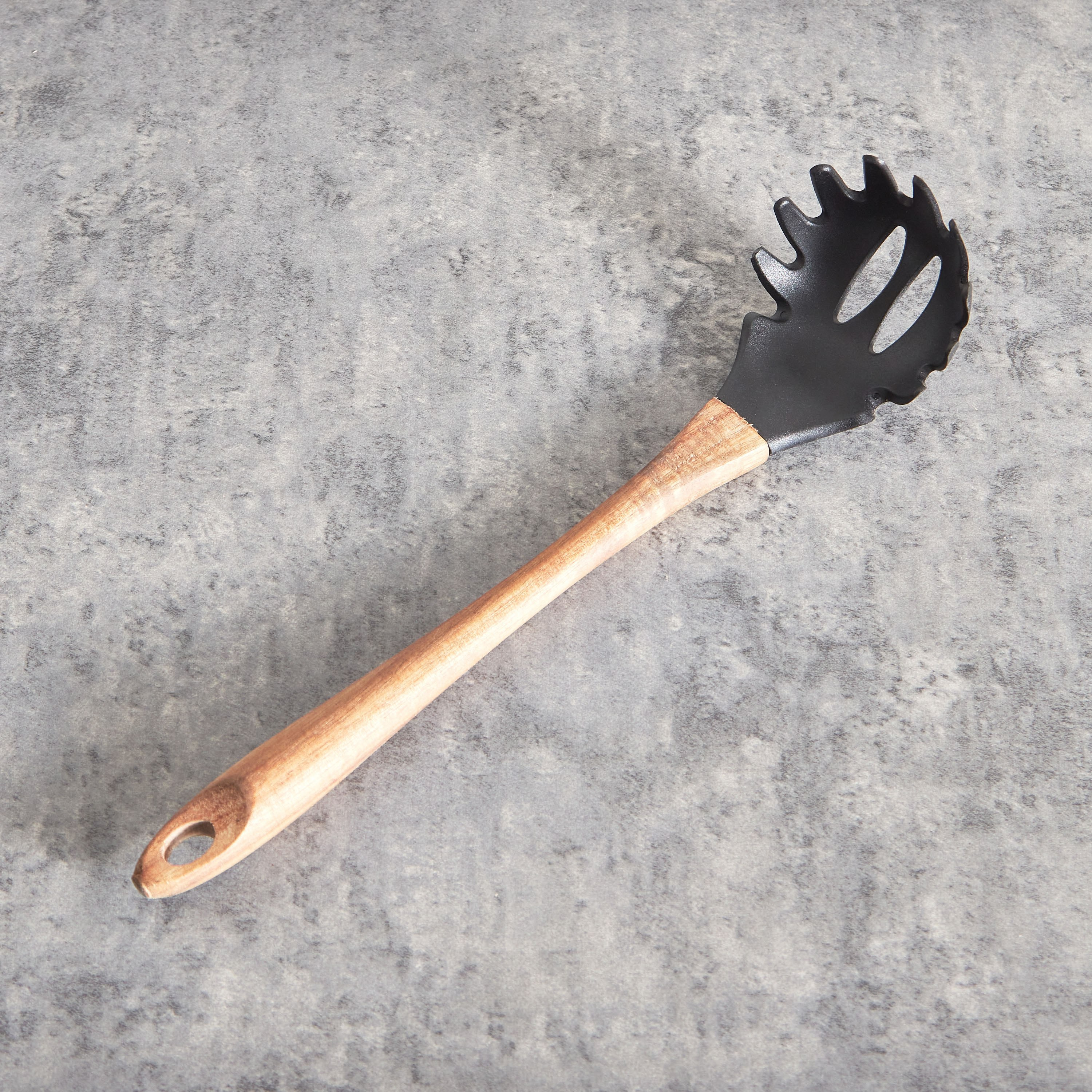 Buy Fackelmann Solid Nylon Spaghetti Spoon with Wooden Handle Online in KSA | Homebox