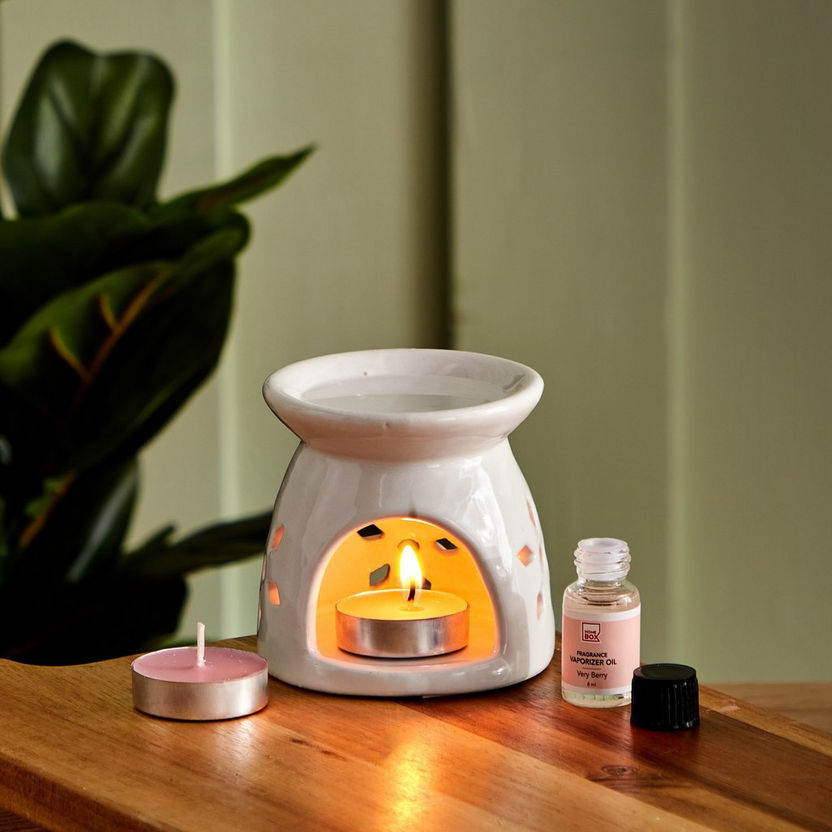 Buy Audrey 4 Piece Ceramic Very Berry Scented Oil Burner Set Online In Uae Homebox
