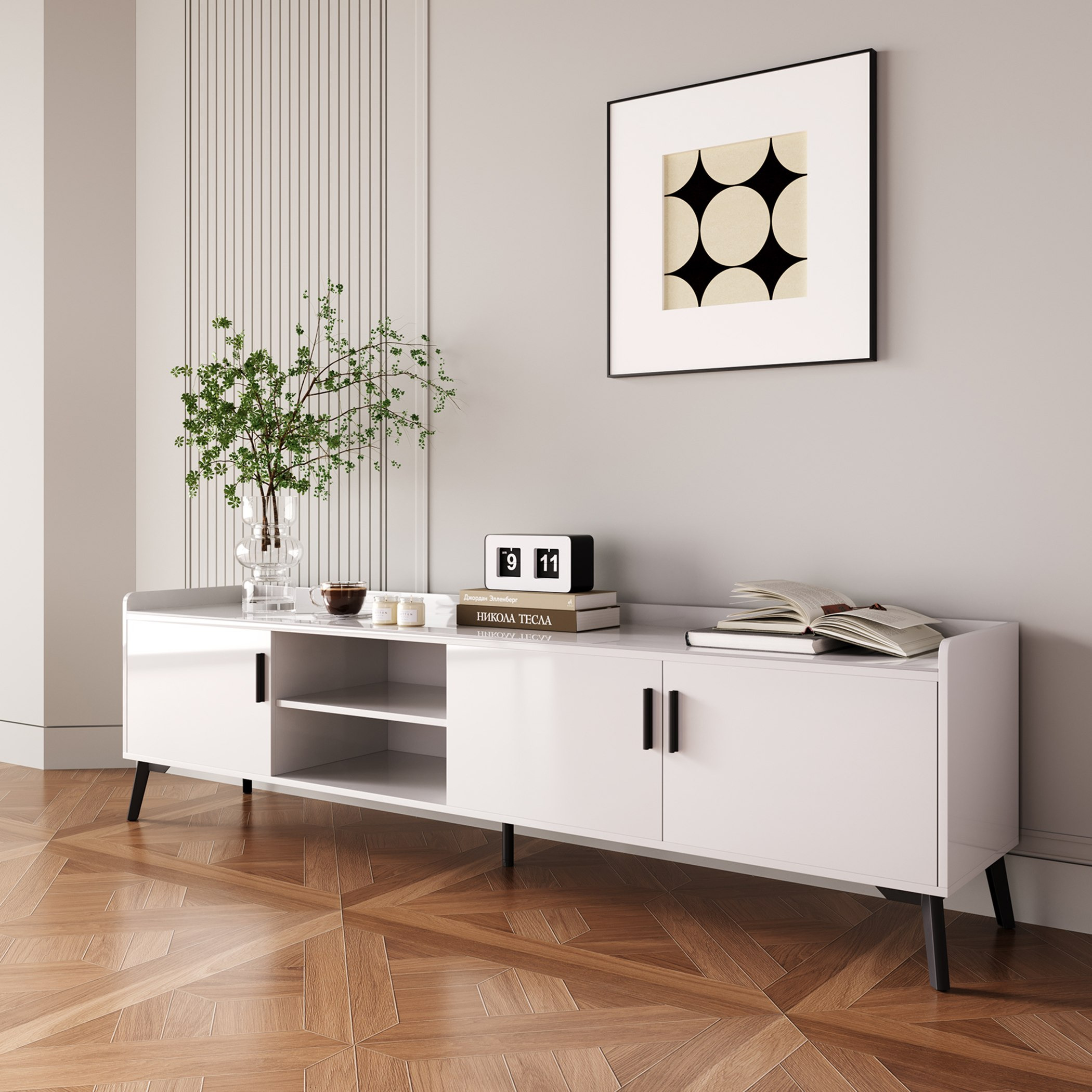 Buy Marwell 2-Meter Large Sintered Stone Top TV Unit for TVs up to 75 ...