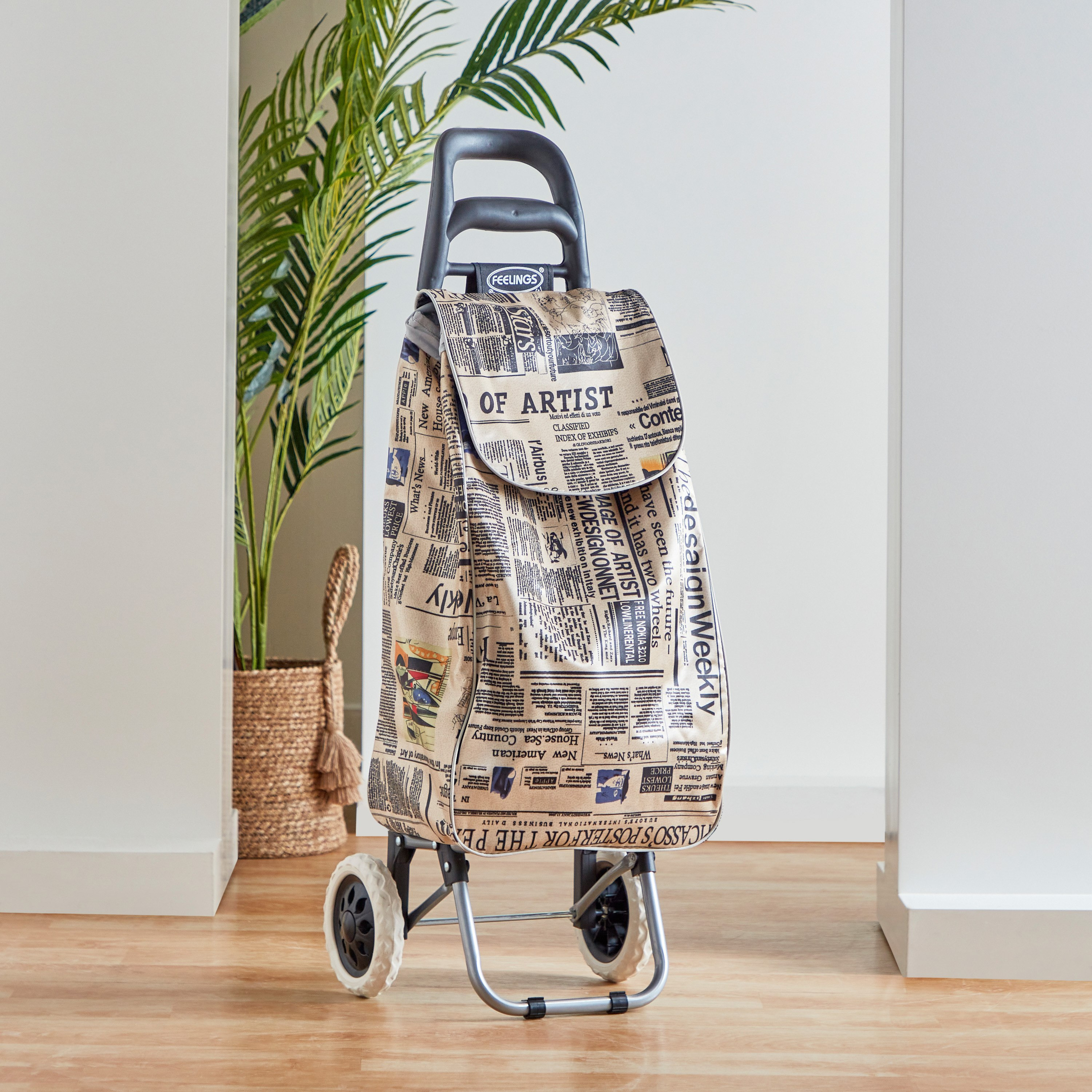 Buy Amity Newspaper Shopping Trolley with Wheels Online in Qatar | Homebox
