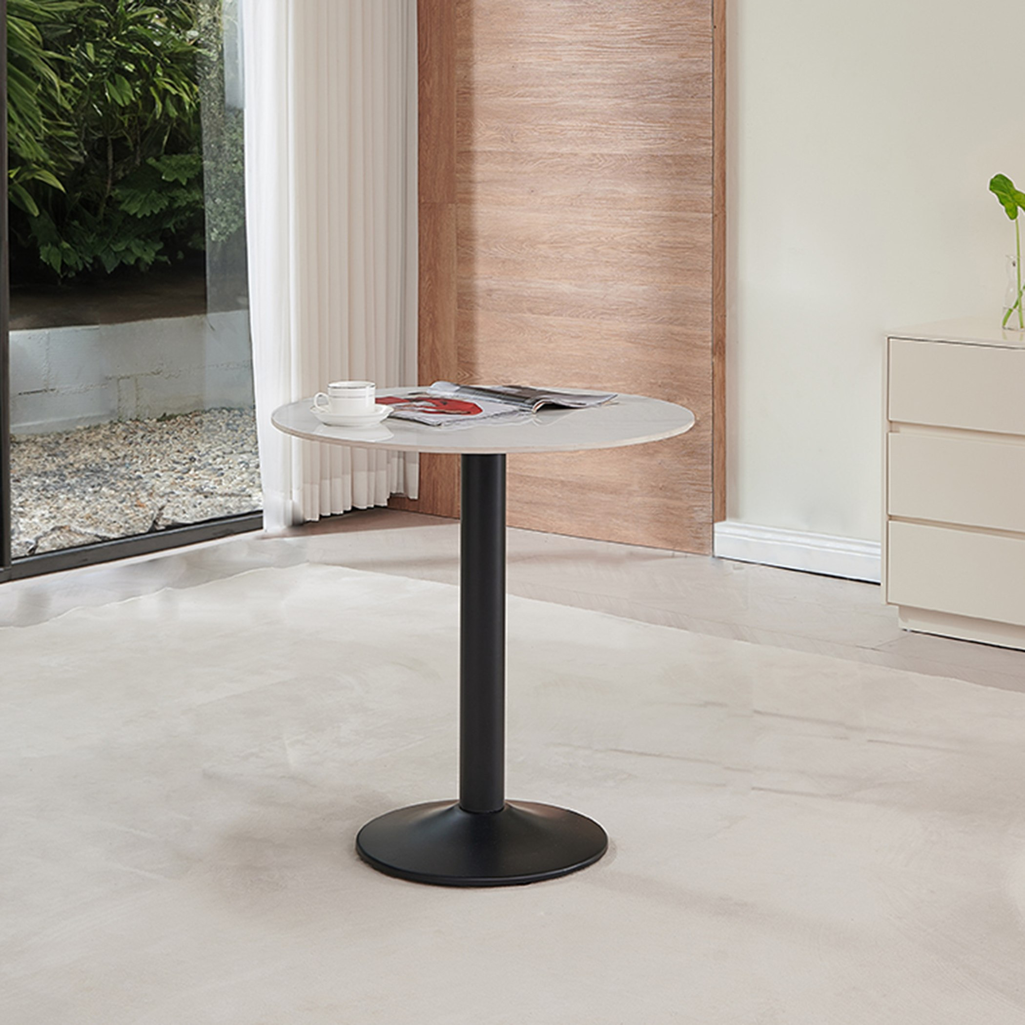 Buy Marwell Round 2-Seater Sintered Stone Top Dining Table Online in ...