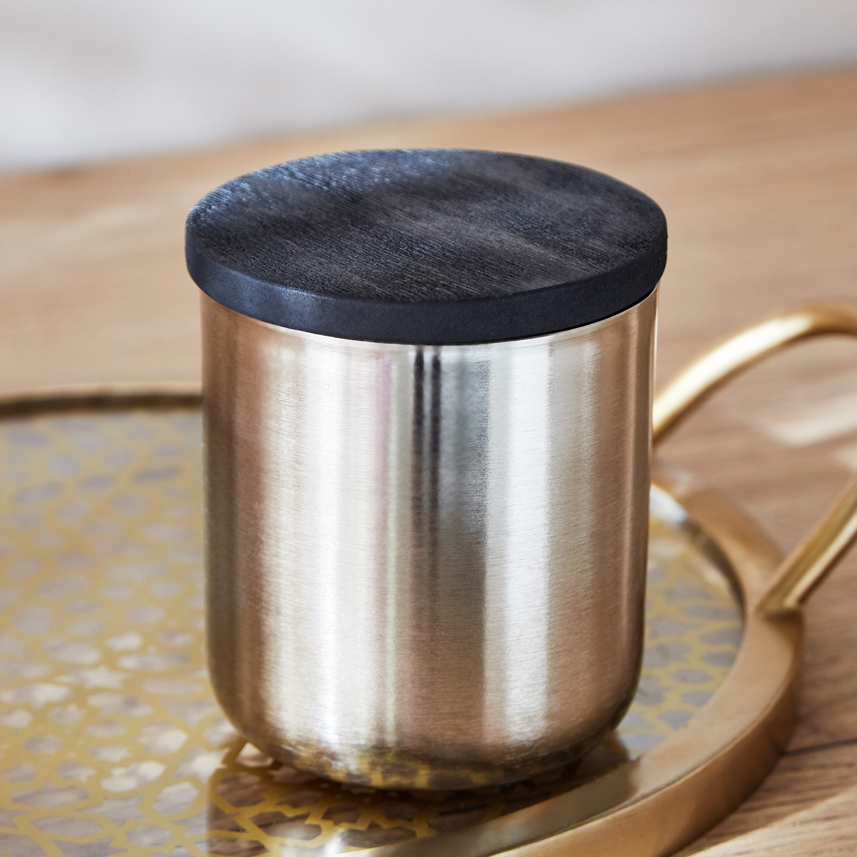 Buy Verve Metal Decorative Box with Wooden Lid - 9.5x9x11 cm Online in ...