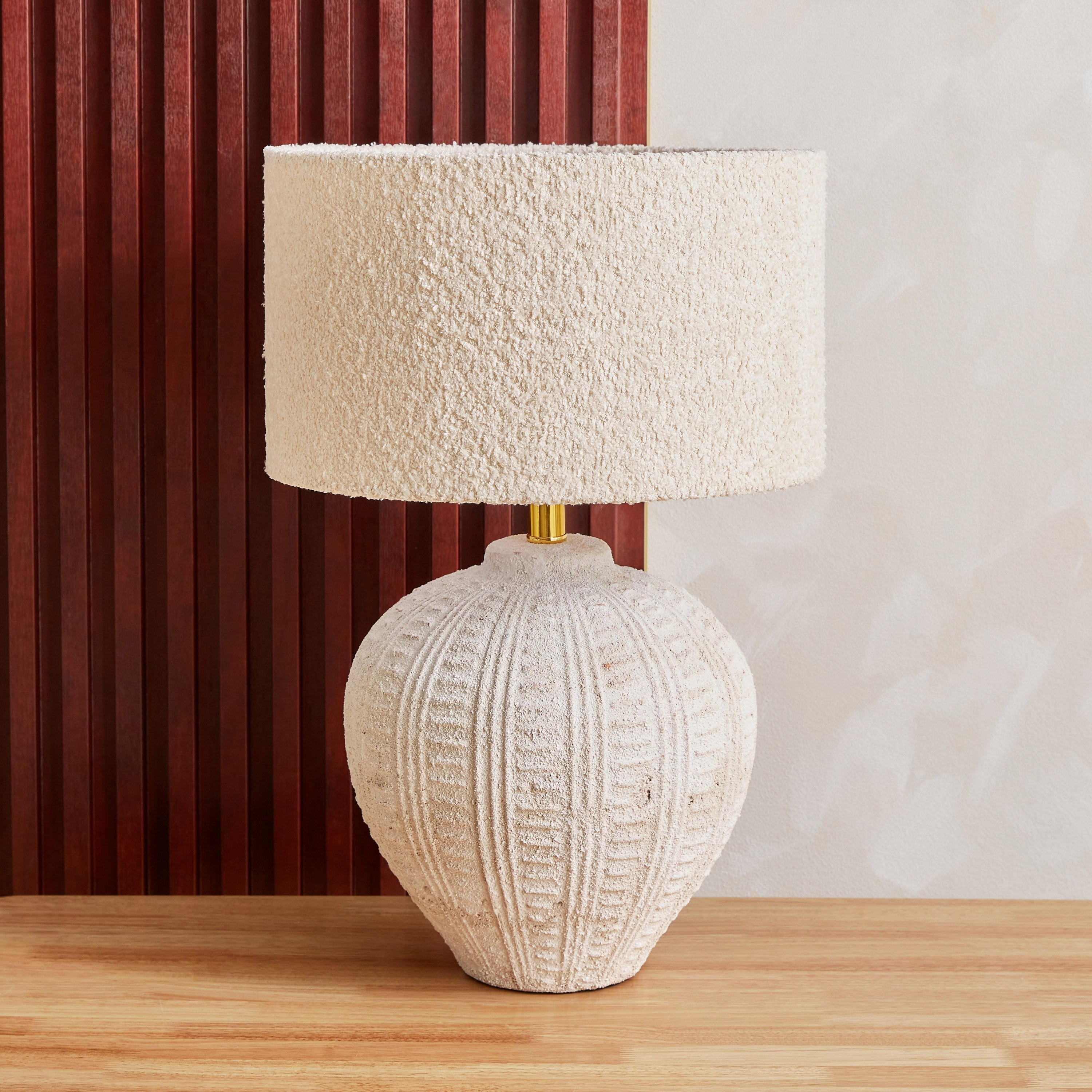 Buy Novalie Ceramic Table Lamp with Berber Fleece Shade - 58 cm Online ...