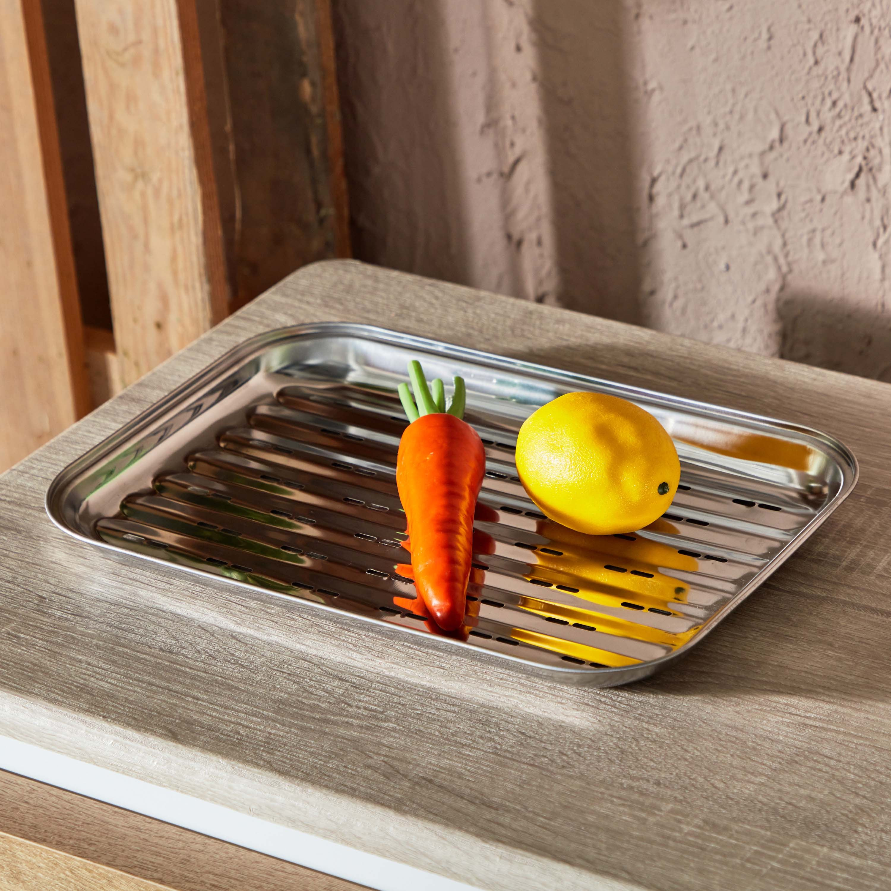 Buy BarbeQ Grill Steel Topper Tray - 34.6x24.3 cm Online in UAE | Homebox