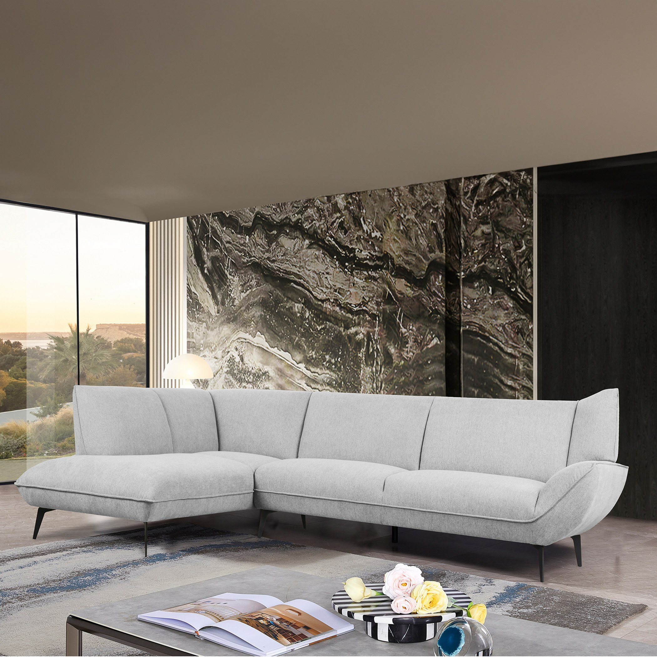 Buy Monty 4-Seater Left Corner Fabric Sofa Online in Qatar | Homebox