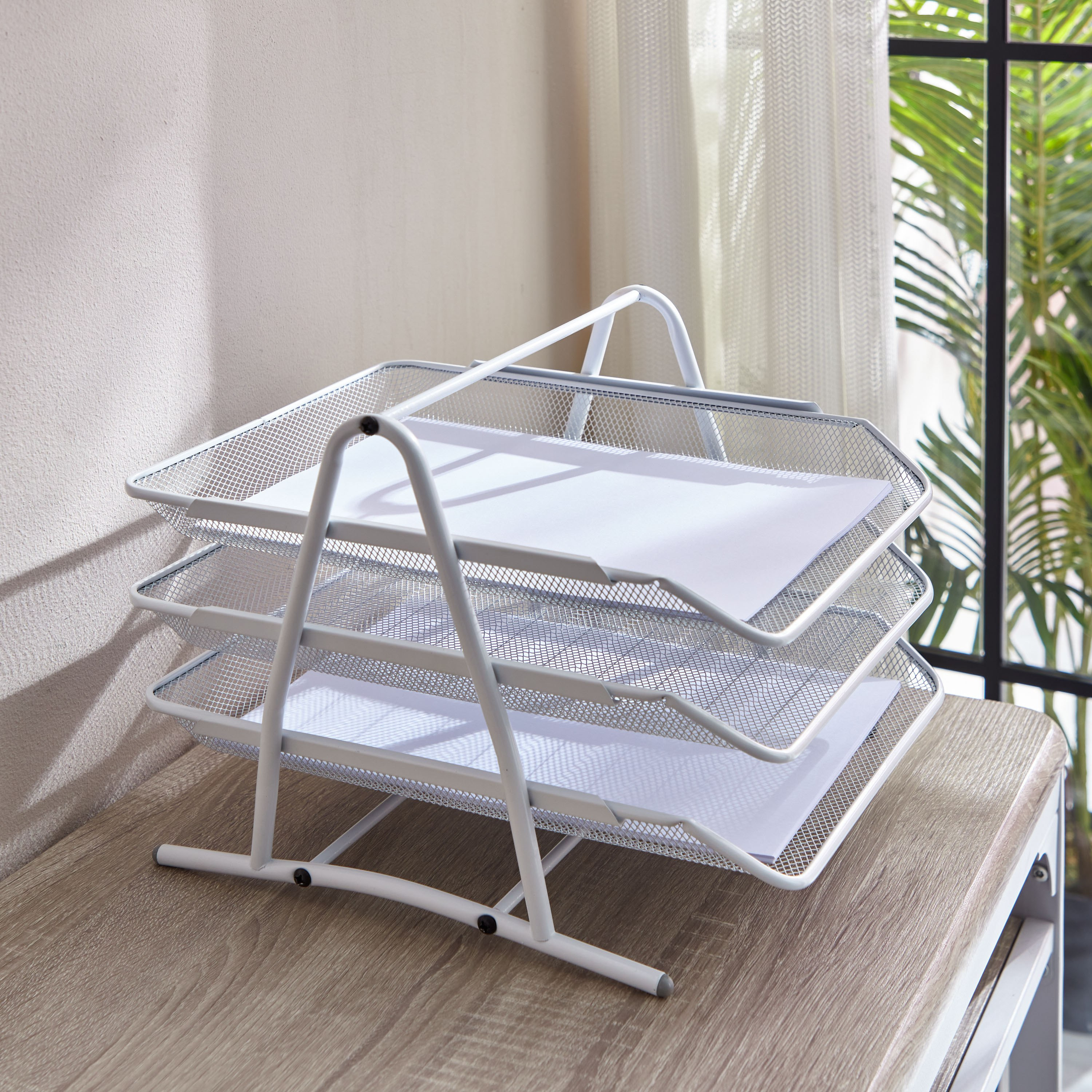 Buy Mesh 3-Tier File Rack Online in UAE | Homebox