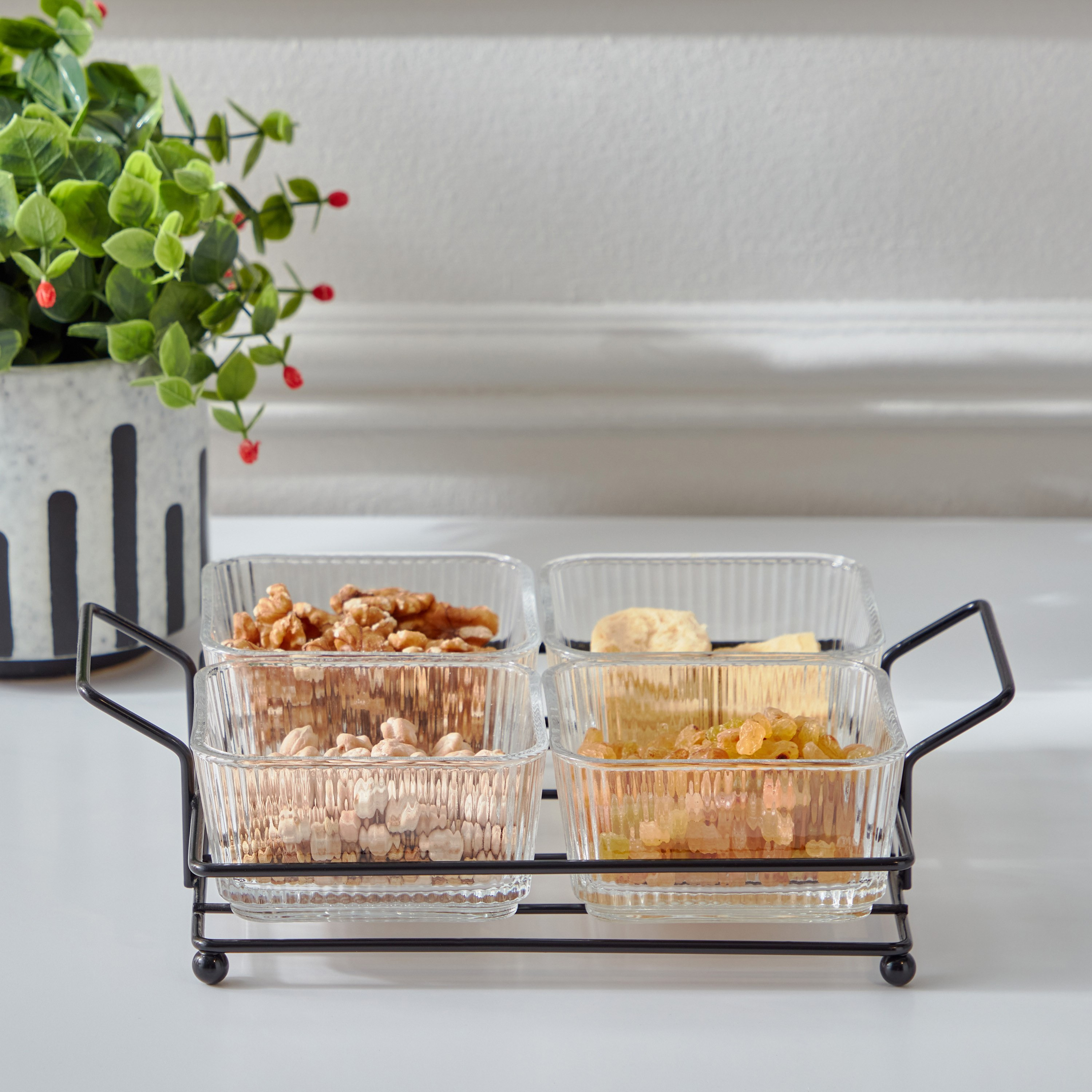 Buy Vintage 5-Piece Glass Snack Set Online in UAE | Homebox