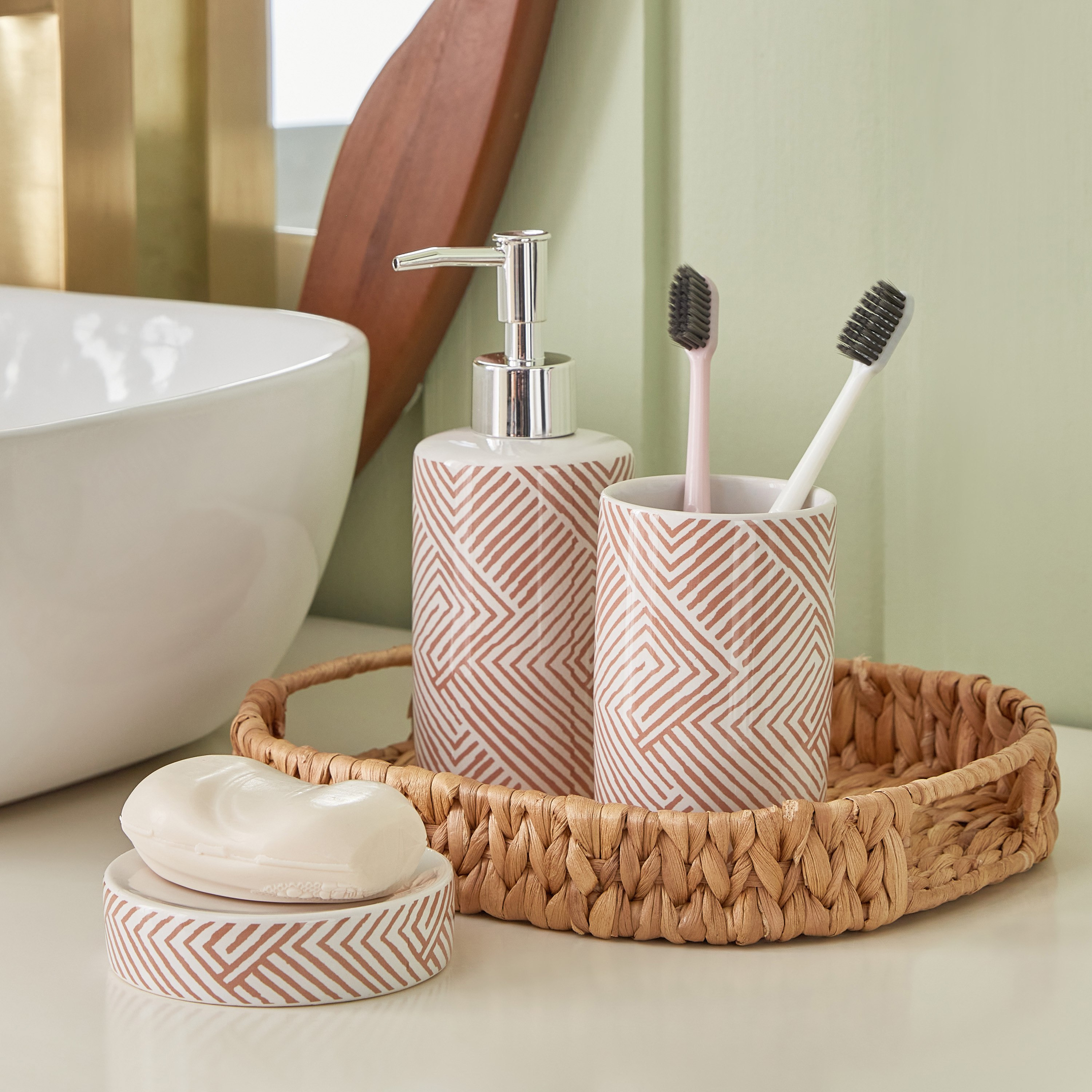 Buy Ella 3 Piece Ceramic Bathroom Accessory Set Online in KSA Homebox