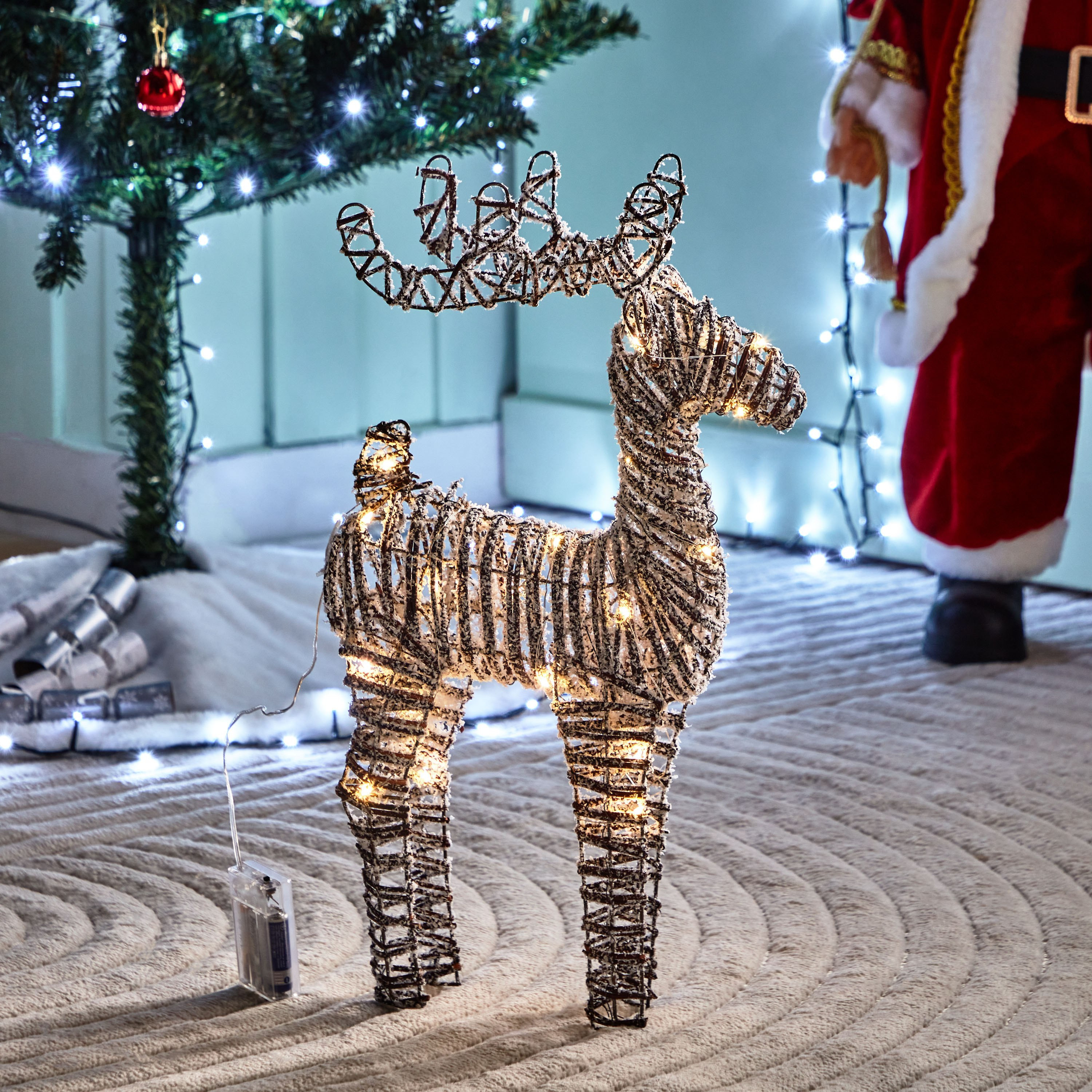 Buy Blovec Chamdol Snowy Light-Up Rattan Reindeer - 30x11x50 cm Online ...
