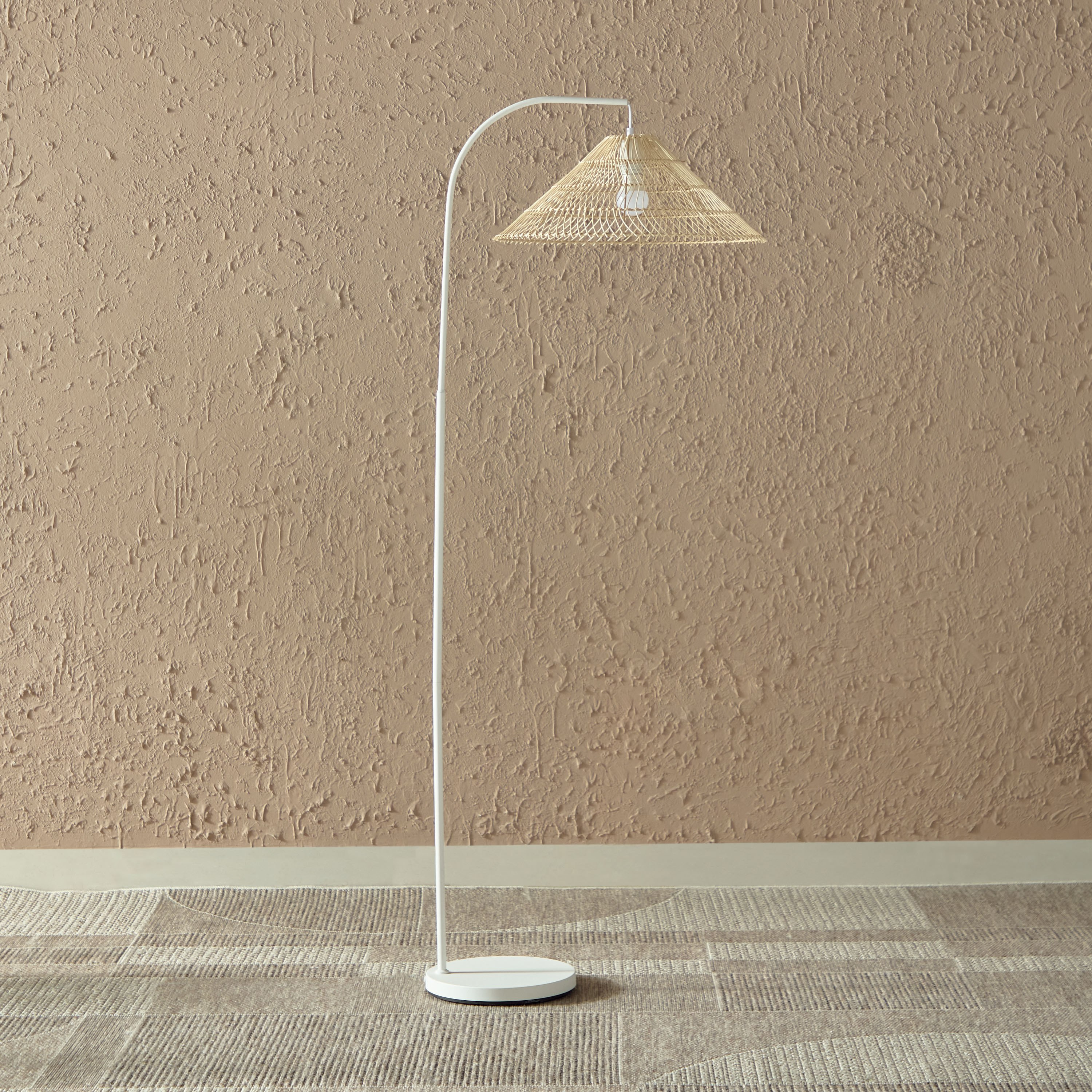 Buy Stark Natural Rattan Shade Metal Floor Lamp - 61x50x168 cm Online ...