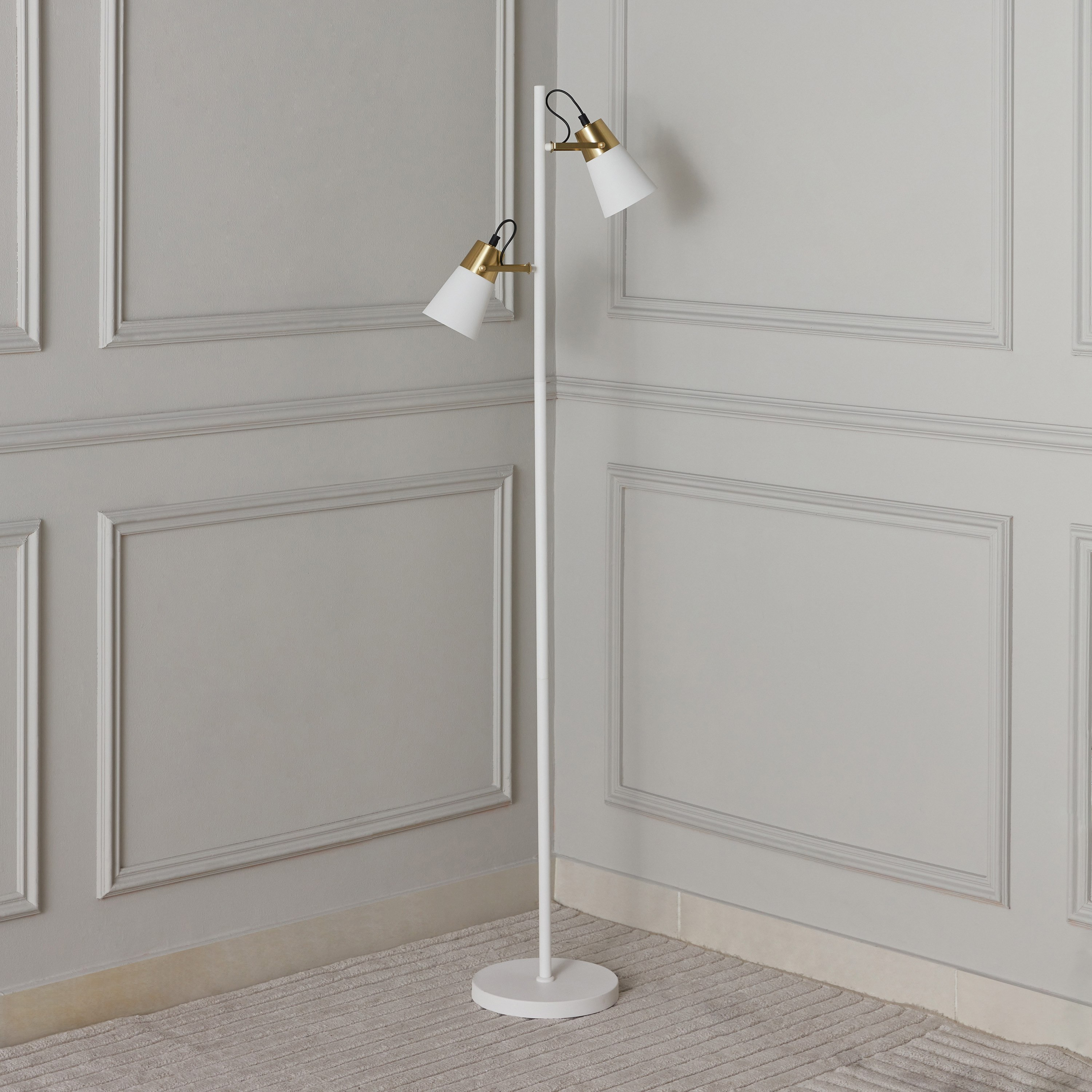 Buy Stark Metal 2-Light Floor Lamp with Shade - 44x24x150 cm Online in ...