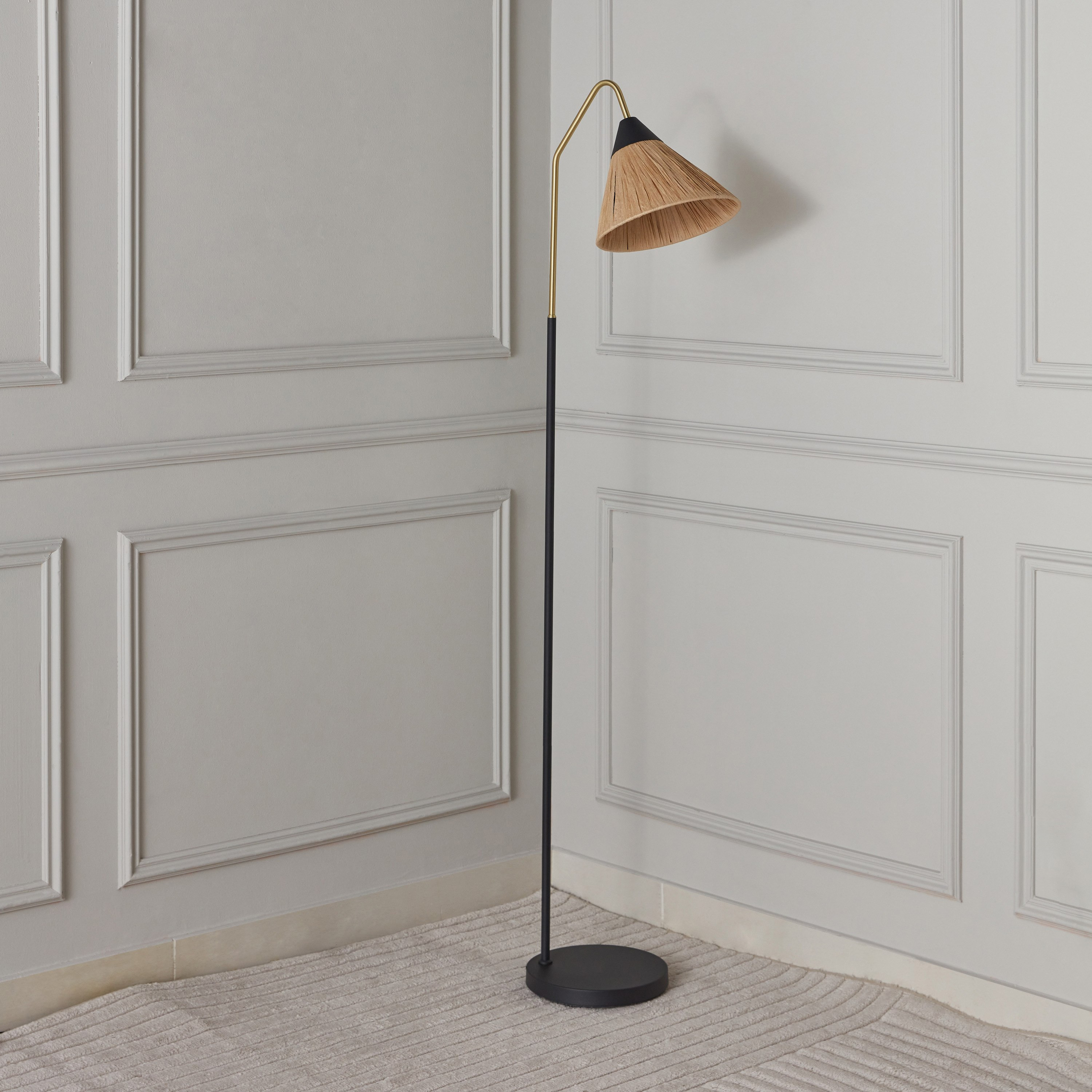 Buy Stark Metal Floor Lamp with Paper Rope Shade - 40x25x160 cm Online ...