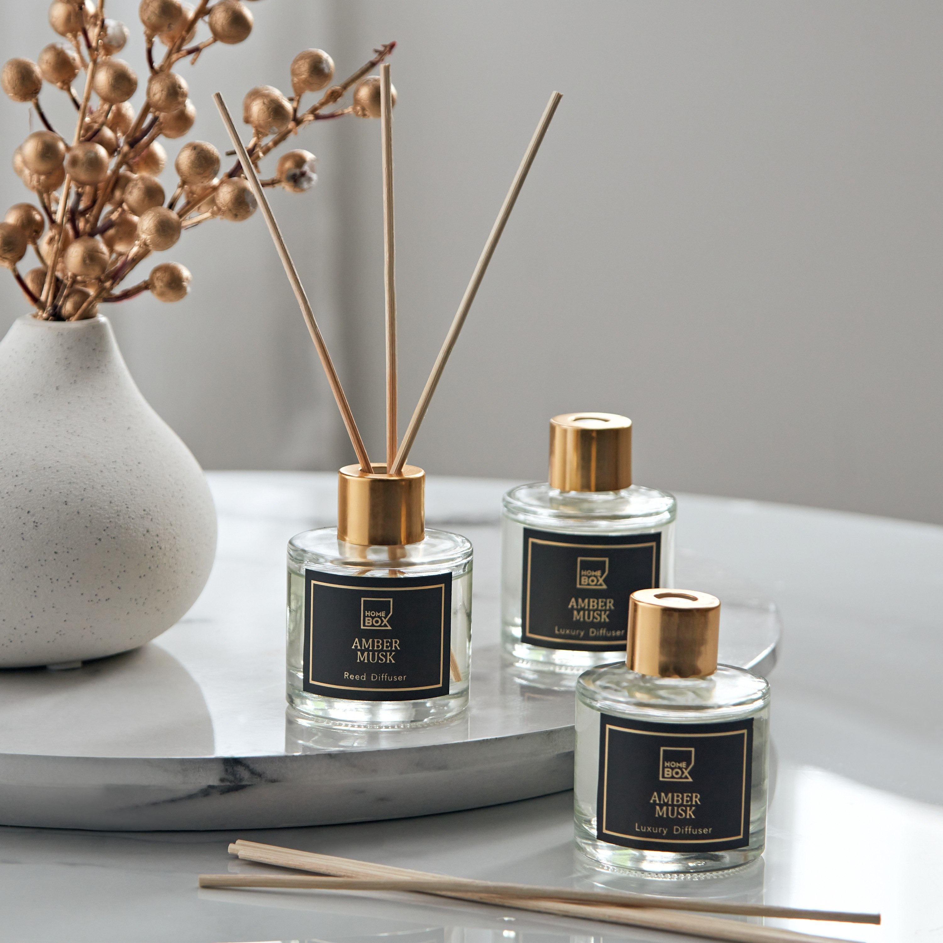 Buy Rabia 3-Piece Amber Musk Reed Diffuser Set - 50 ml Online in UAE ...