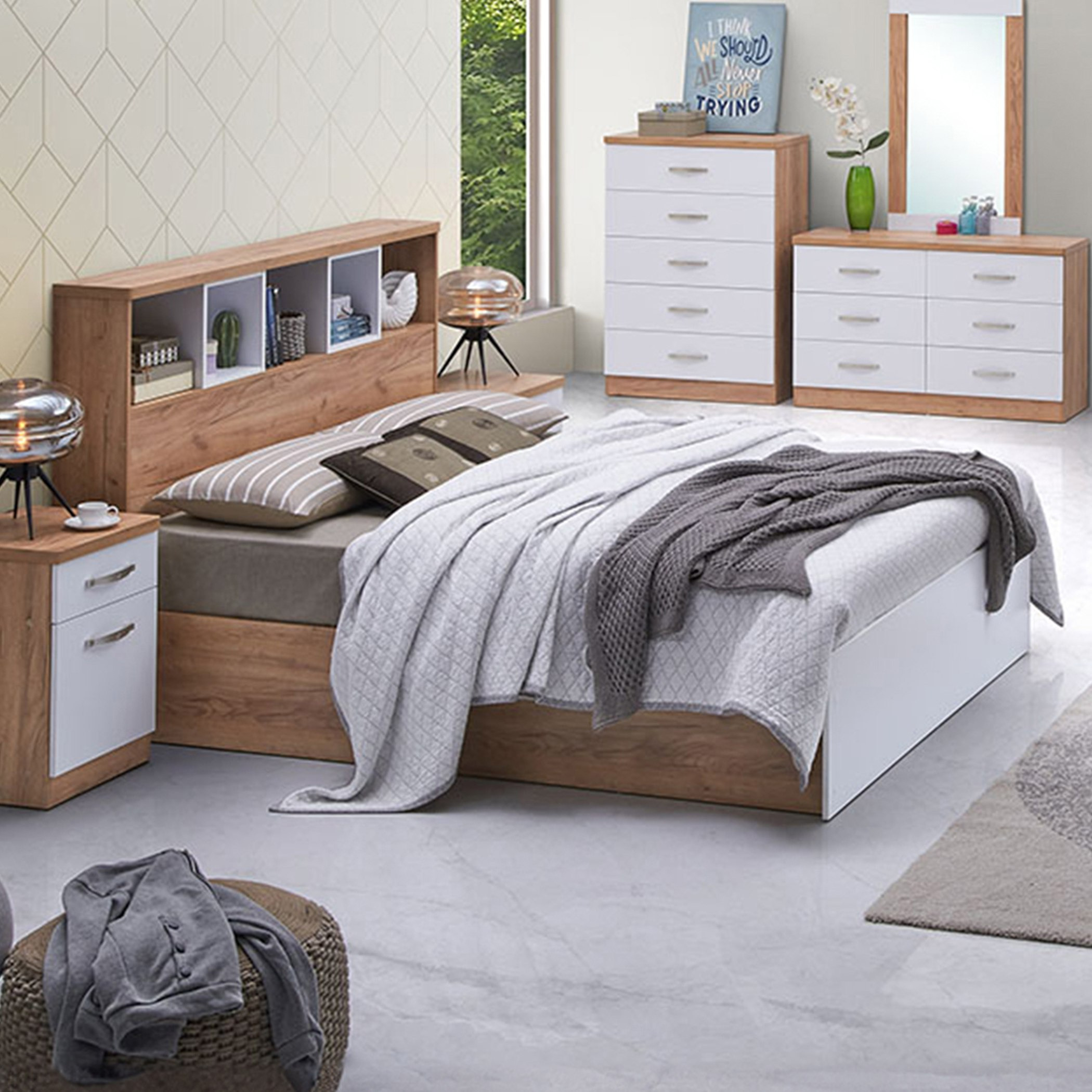 Buy Juno King Bed with Headboard Storage - 180x200 cm Online in Qatar ...