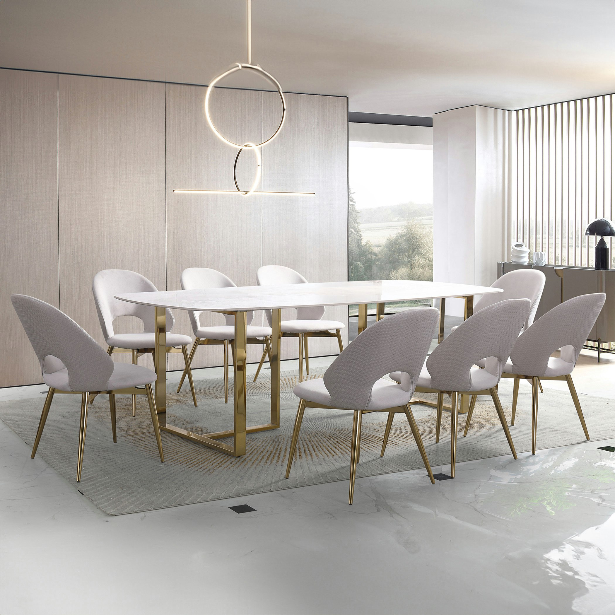 Buy Pearl 8-Seater Sintered Stone Top Dining Set Online in Bahrain ...