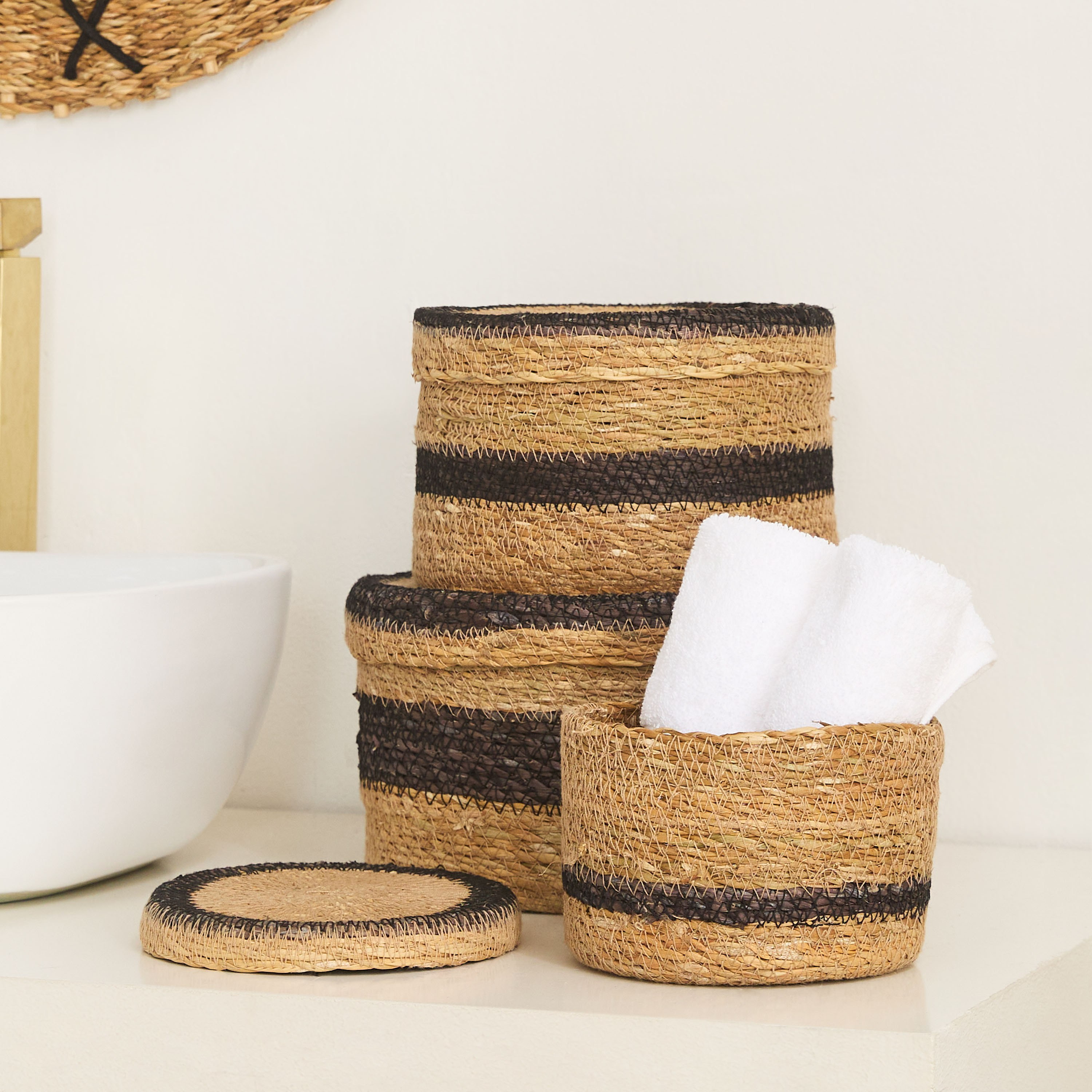 Buy Naturaloom 3-Piece Round Organizer Box Set Online in UAE | Homebox