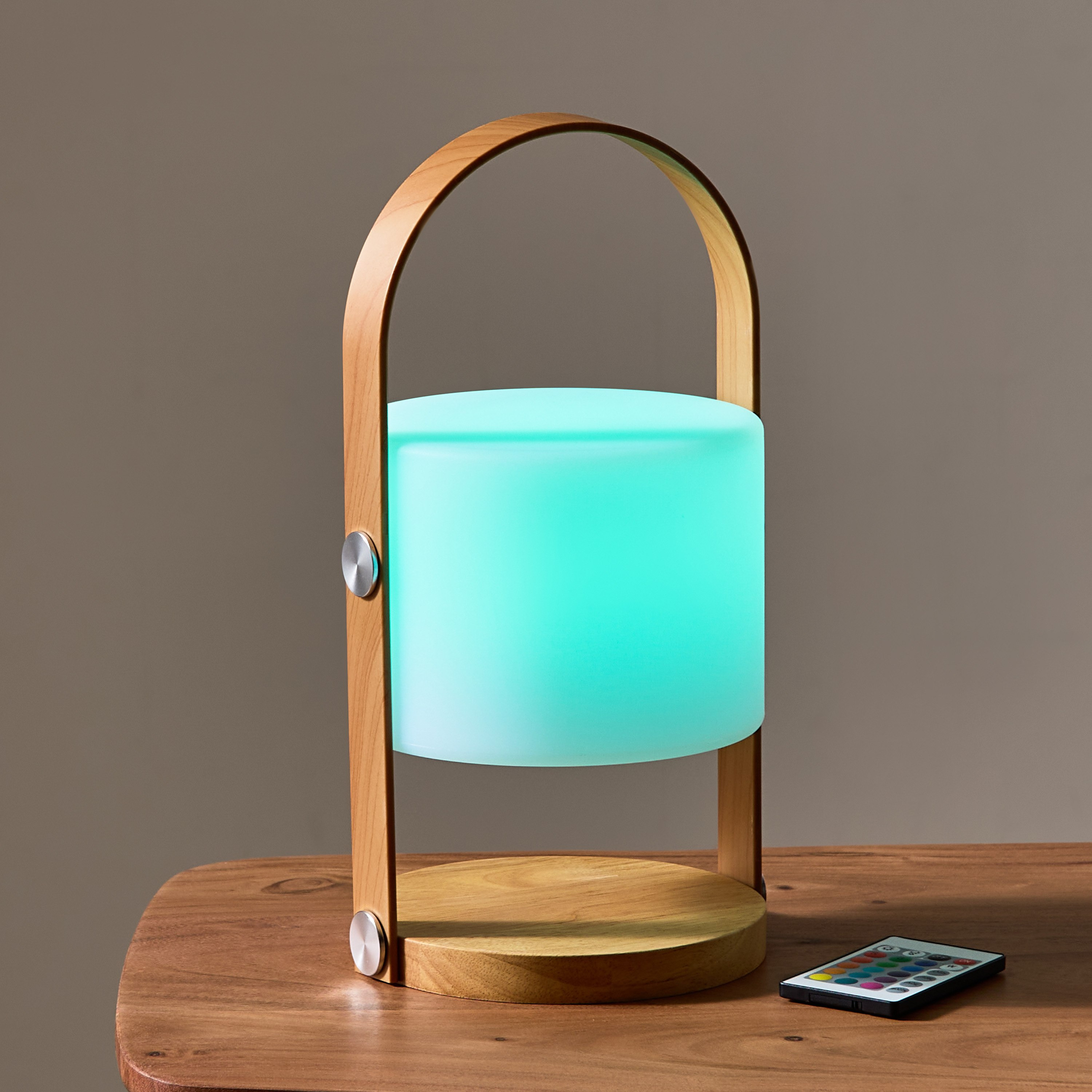 Shop Solin RGB LED Desk Lamp with Wooden Handle and Waterproof Battery ...