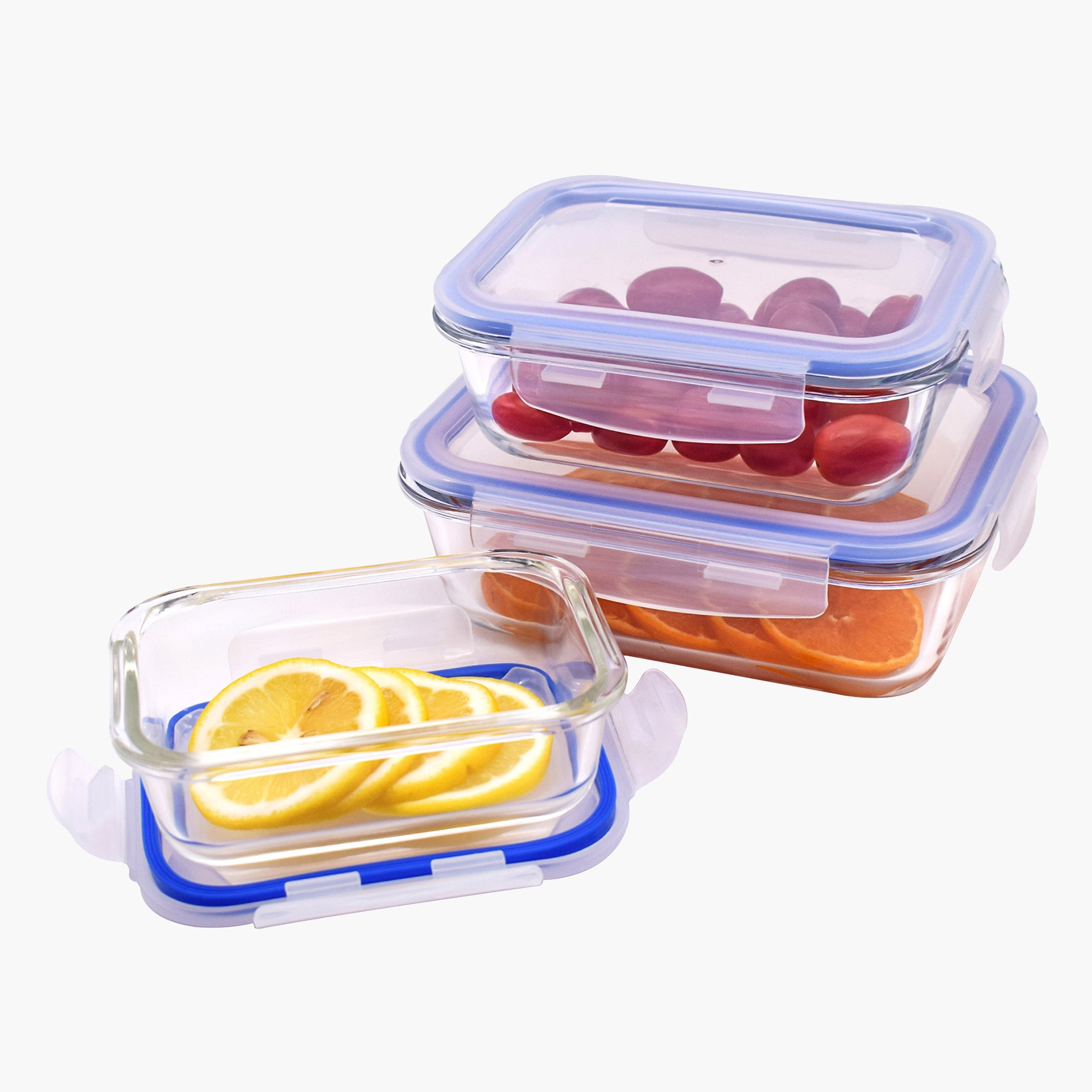 Buy Amity 3-Piece Microwave Glass Storage Container Set with Lid Online ...