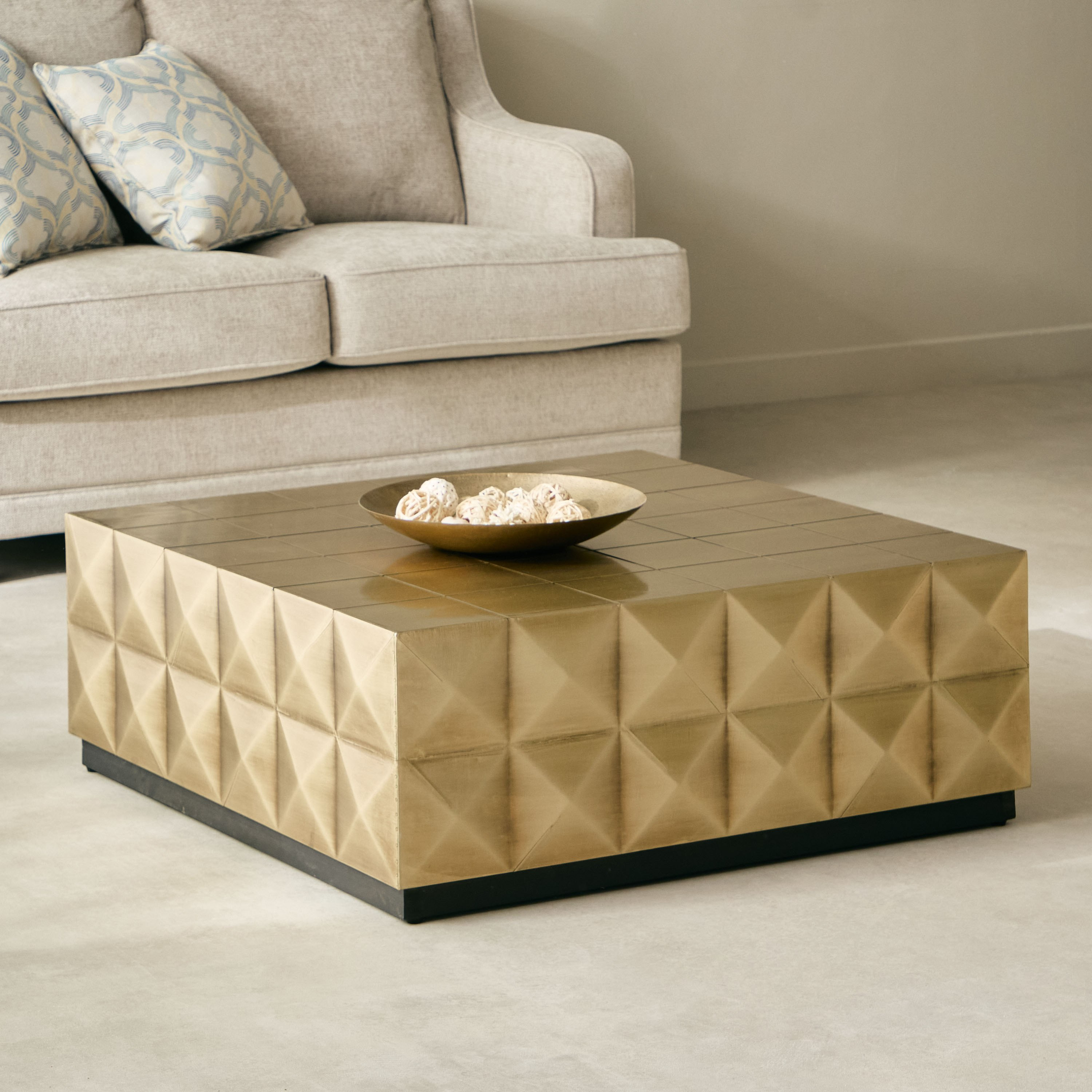 Buy Prisma Brass Cladding Coffee Table Online in Qatar | Homebox