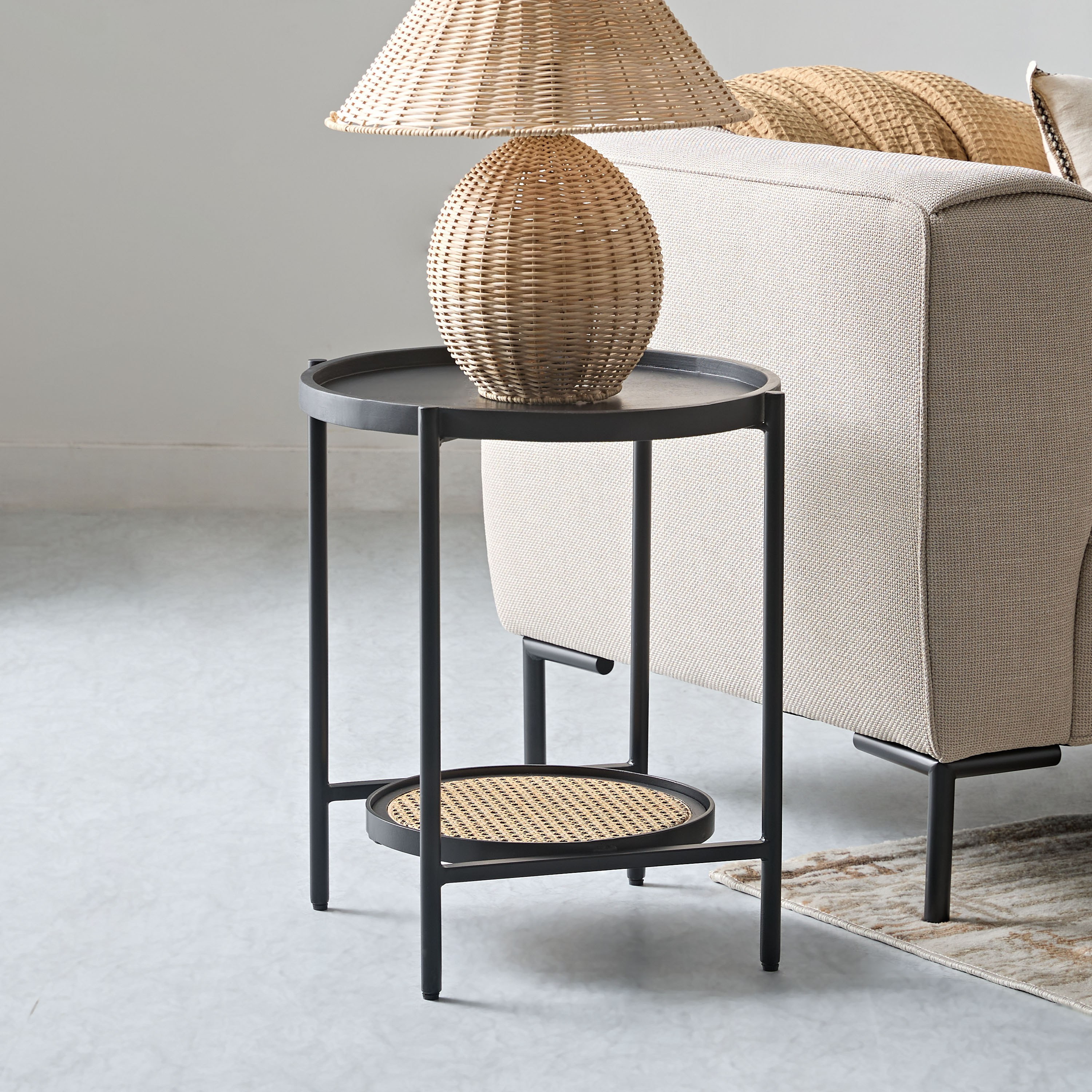 Buy Enna Rattan and Solid Wood End Table Online in UAE | Homebox