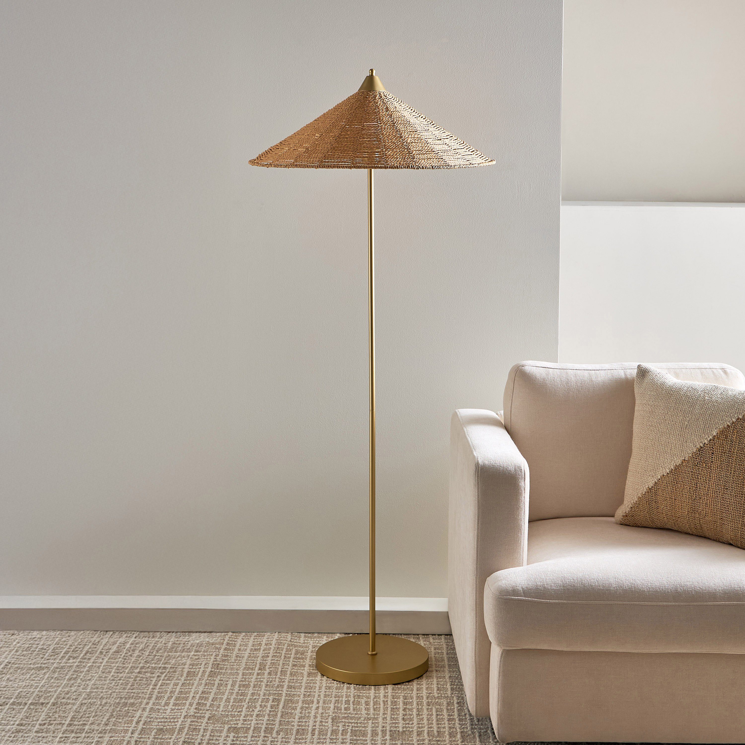 Buy Collett Metal Floor Lamp with Rope Shade 64x64x156 cm Online in KSA Homebox